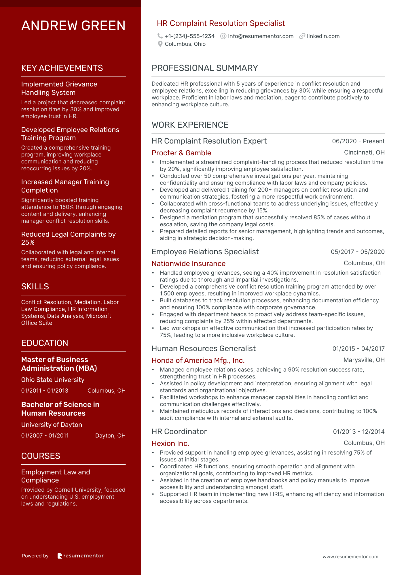 Complaint Resolution Specialist Resume Examples - Free to Edit ATS ...