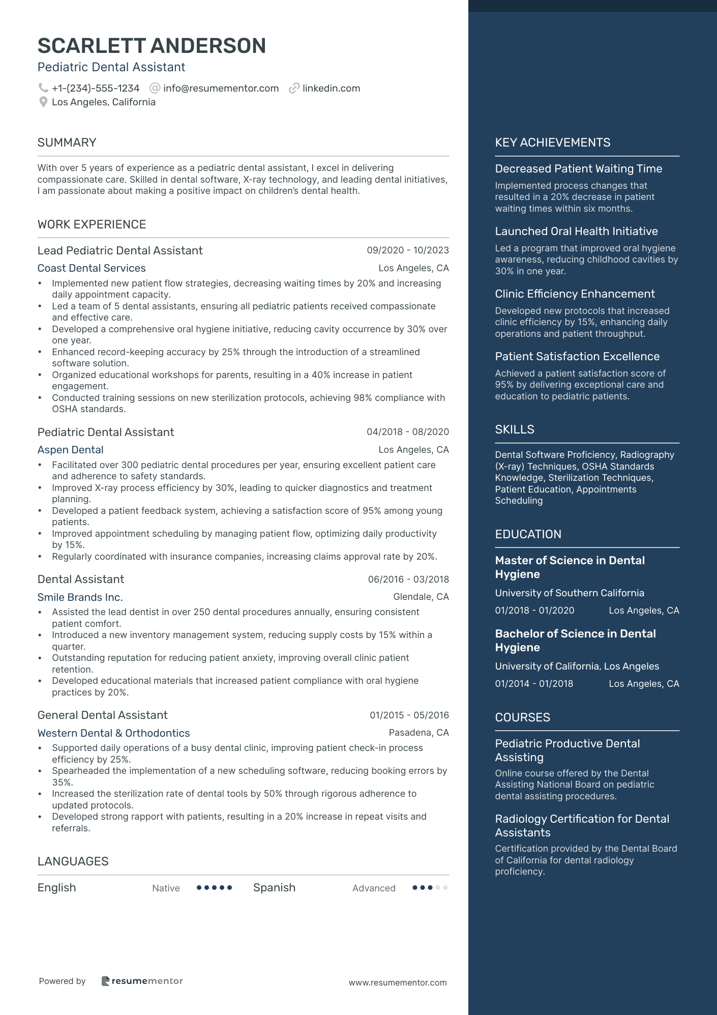 Dental Assistant Resume Examples - Free to Edit ATS-Friendly PDF - 2025