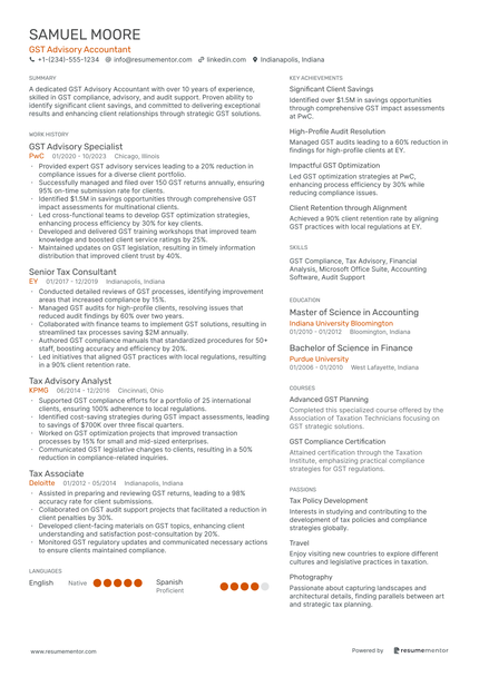 GST Accountant Resume Examples To Get You Hired in 2025