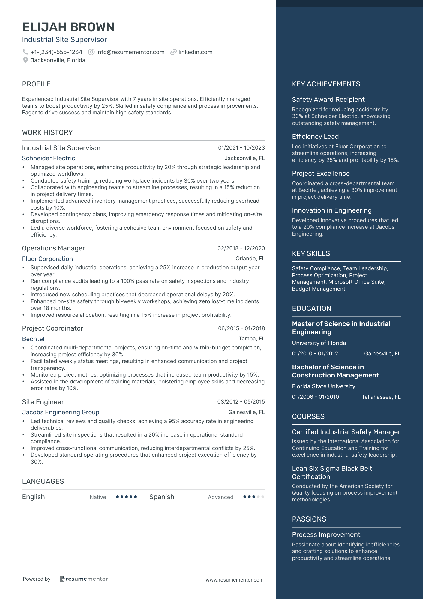 Site Supervisor Resume Examples - Free to Edit ATS-Friendly PDF - 2025