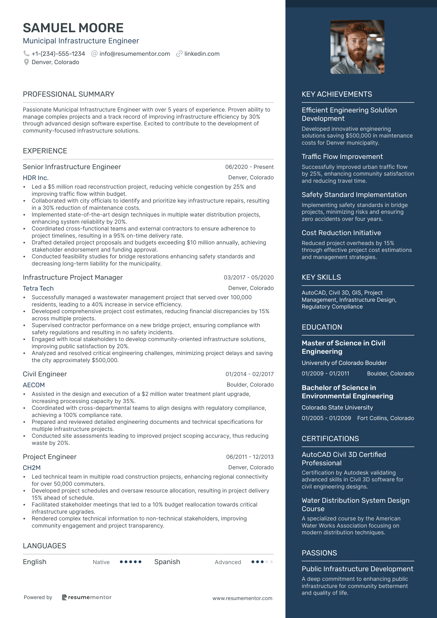 Civil Engineer Resume Example - Free to Edit ATS-Friendly PDF - 2025