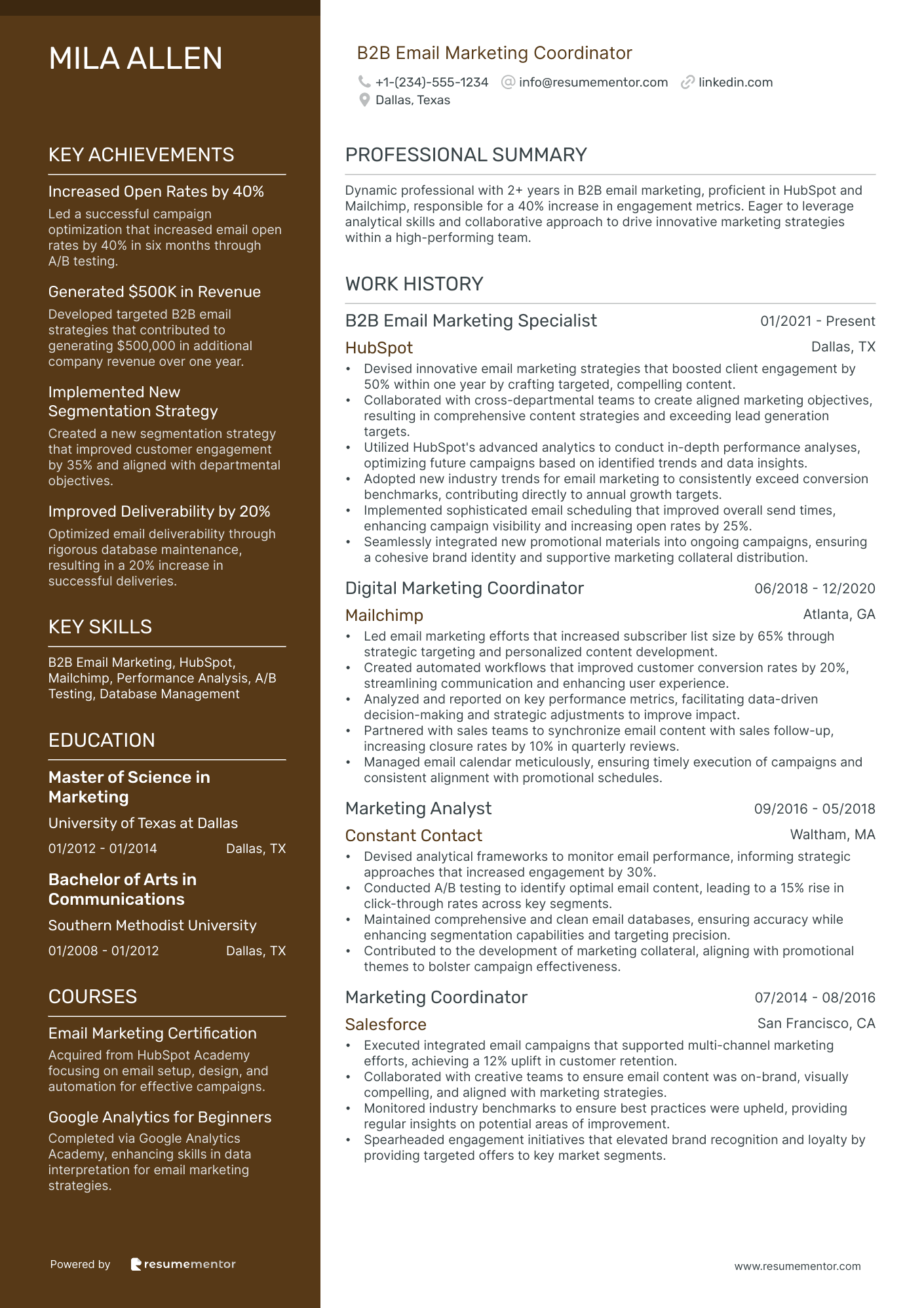 B2B Marketing Resume Example - Free to Edit ATS-Friendly PDF - 2025