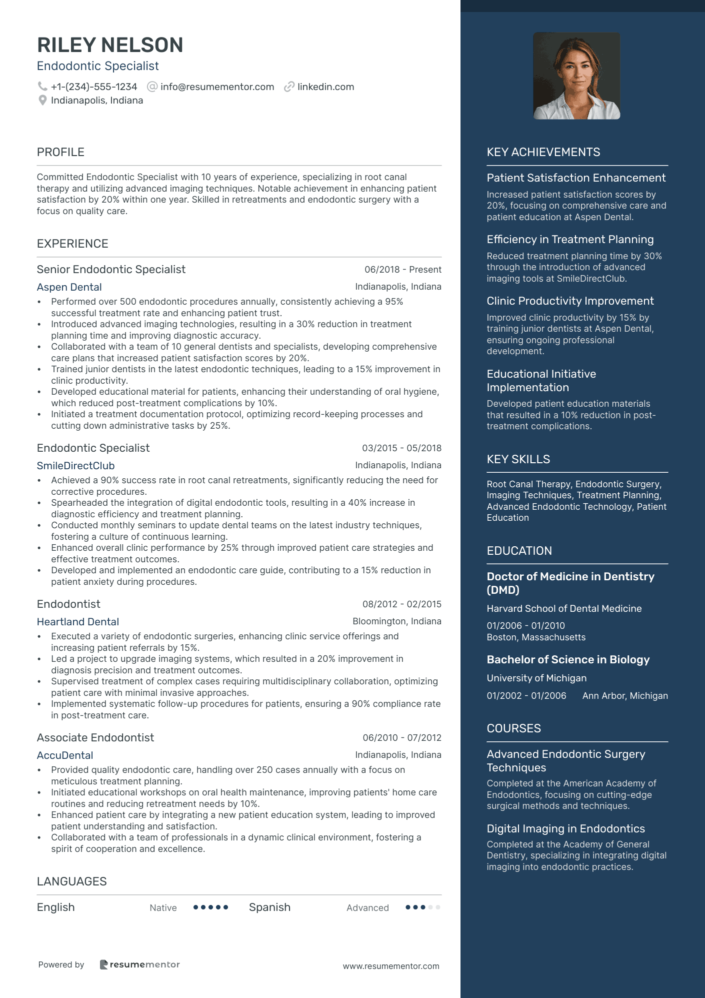 Dentist Resume Examples - Free to Edit ATS-Friendly PDF - 2025