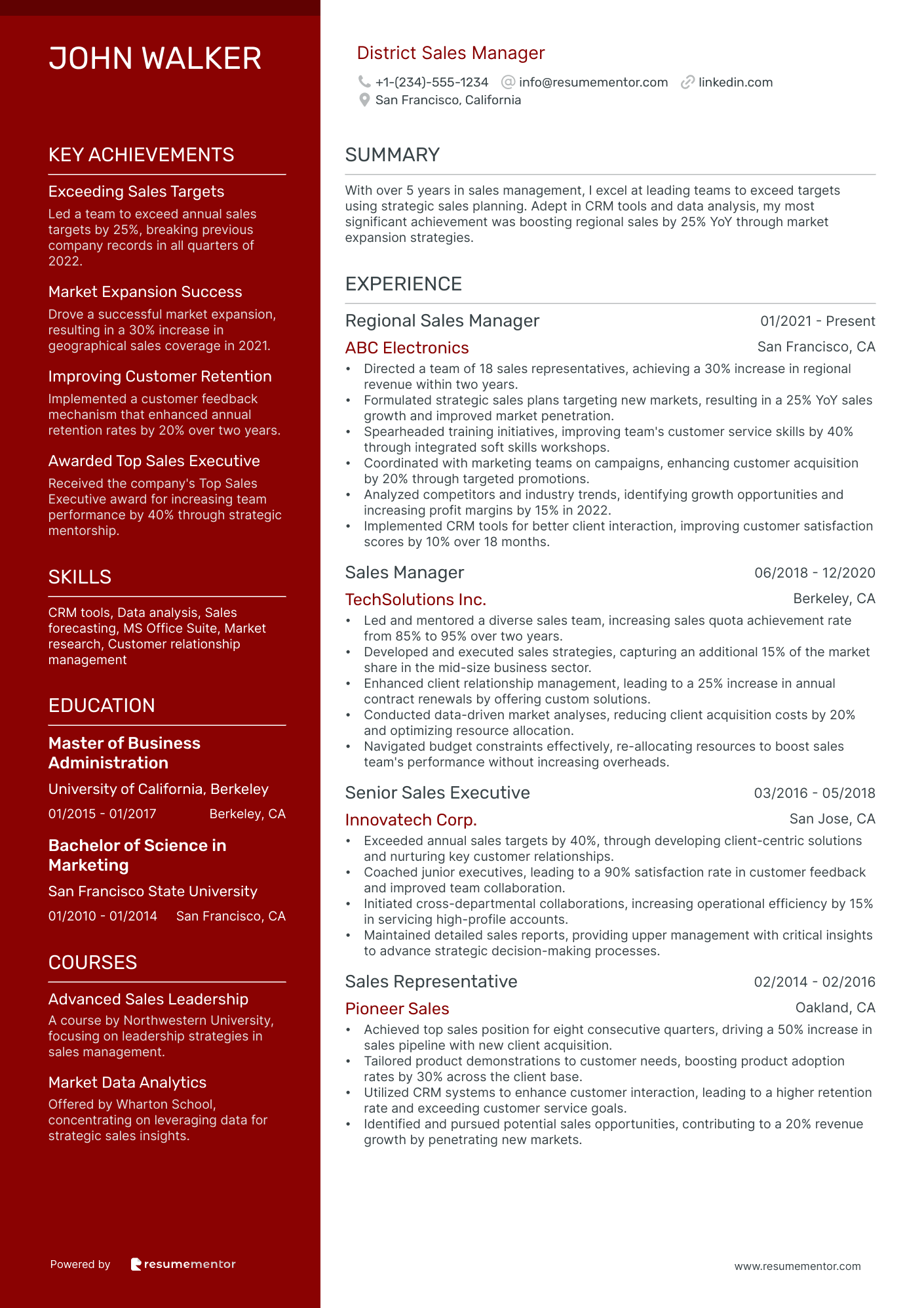District Manager Resume Examples - Free to Edit ATS-Friendly PDF - 2025