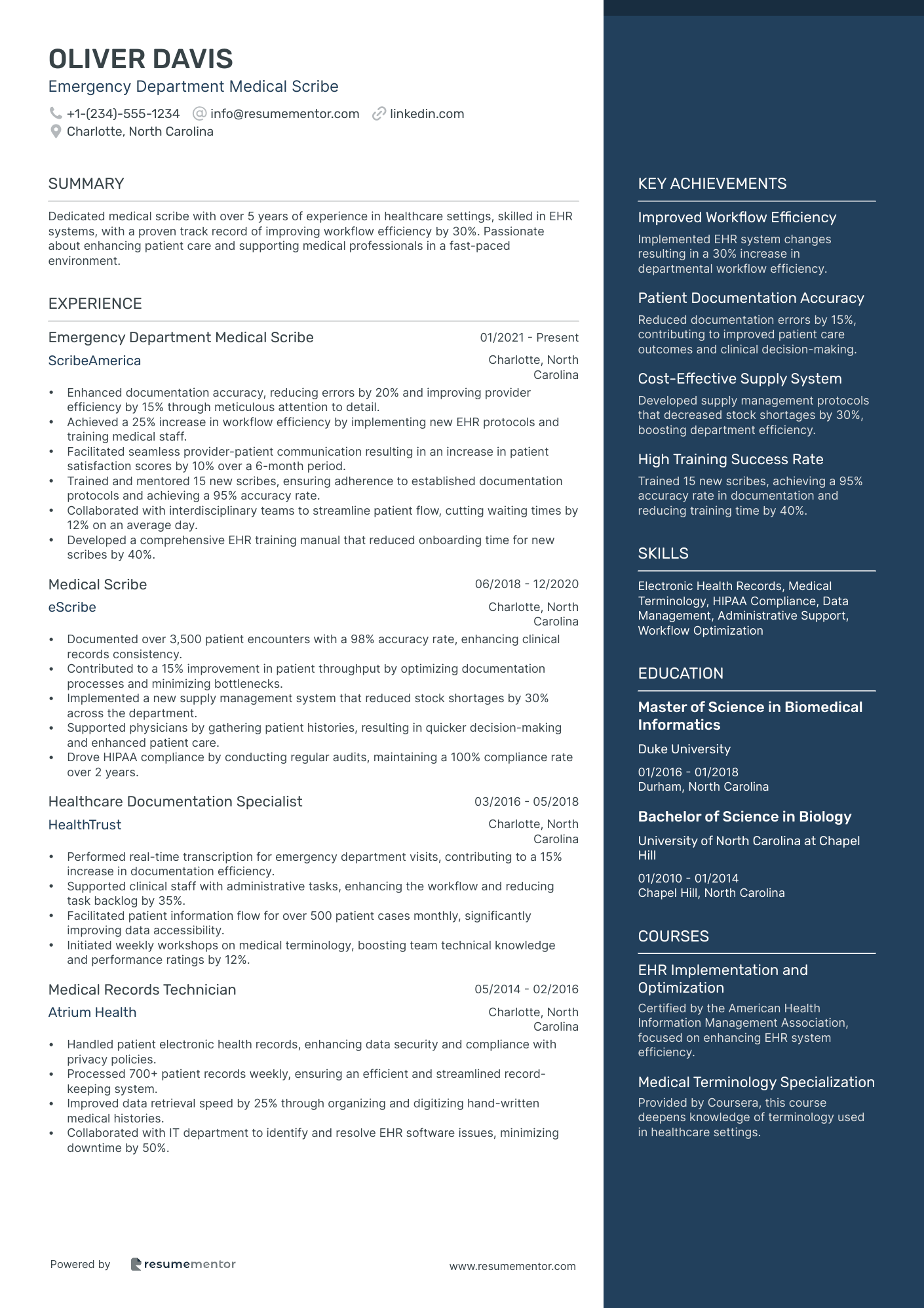 Medical Scribe Resume Examples - Free to Edit ATS-Friendly PDF - 2025