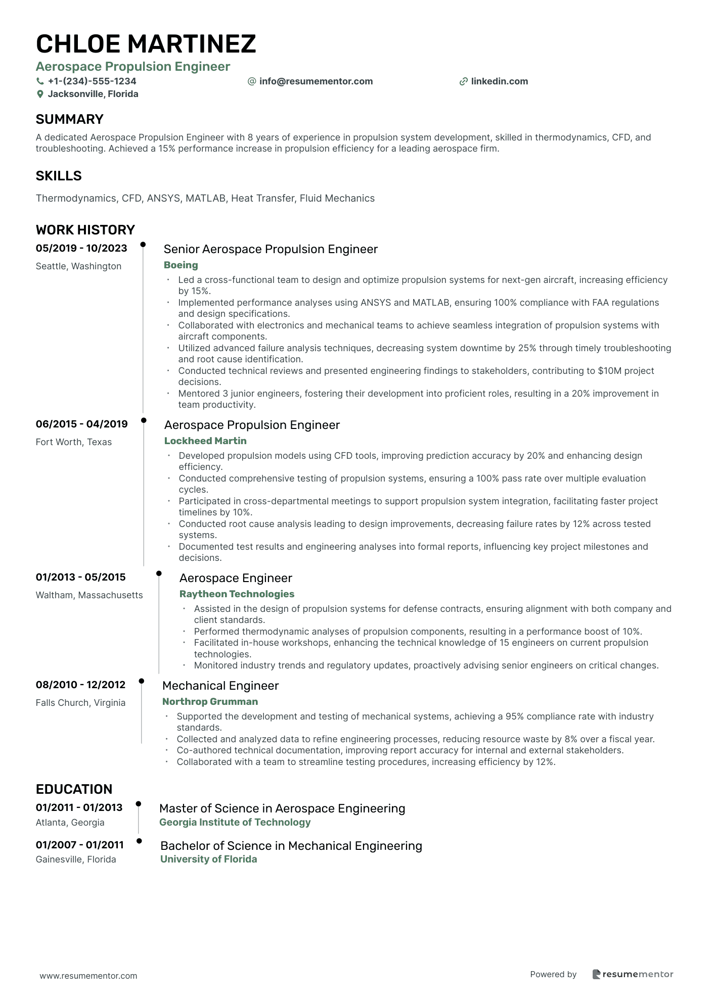 Aerospace Engineer Resume Example - Free to Edit ATS-Friendly PDF - 2025