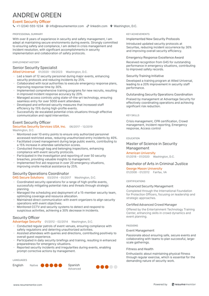 Security Officer Resume Examples - Free to Edit ATS-Friendly PDF - 2025
