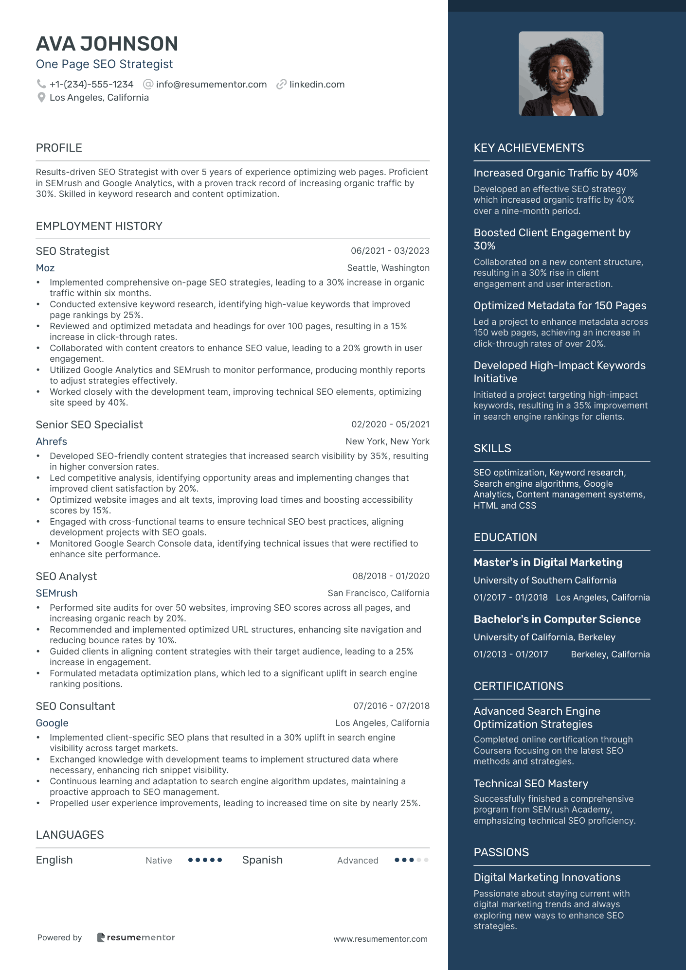 One Page Resume Examples - Free to Edit ATS-Friendly PDF - 2025