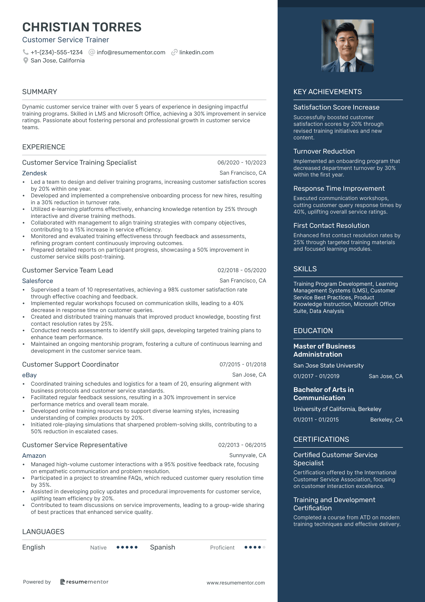 Trainer Resume Examples - Free to Edit ATS-Friendly PDF - 2025