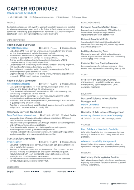 30 Hospitality Resume Examples - Free to Edit ATS-Friendly PDF - 2025