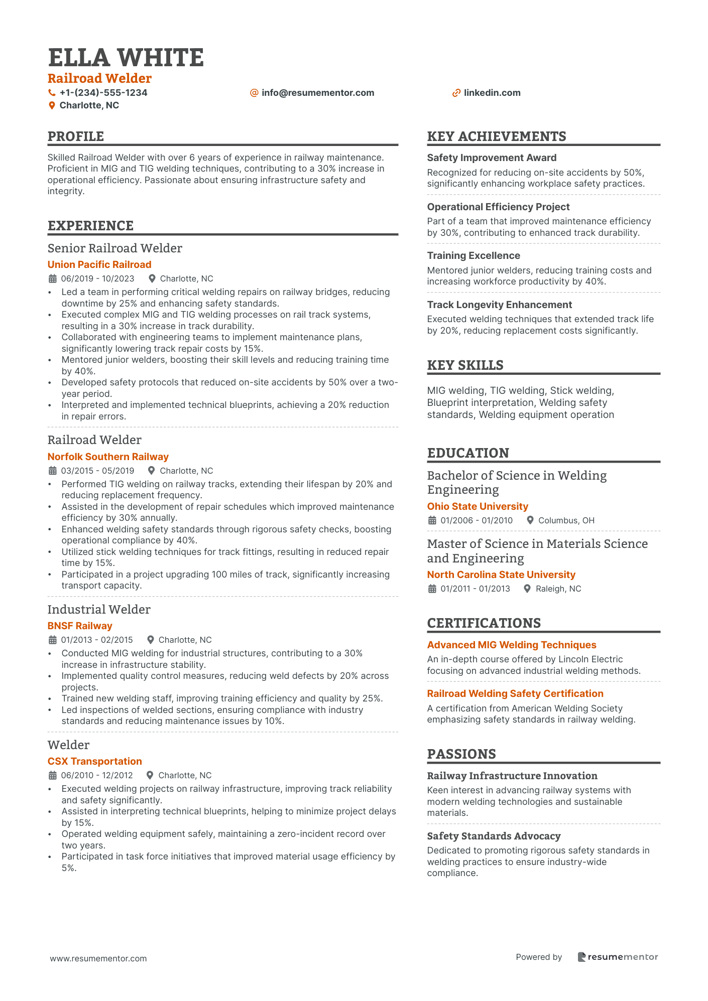 Welder Resume Examples - Free to Edit ATS-Friendly PDF - 2025