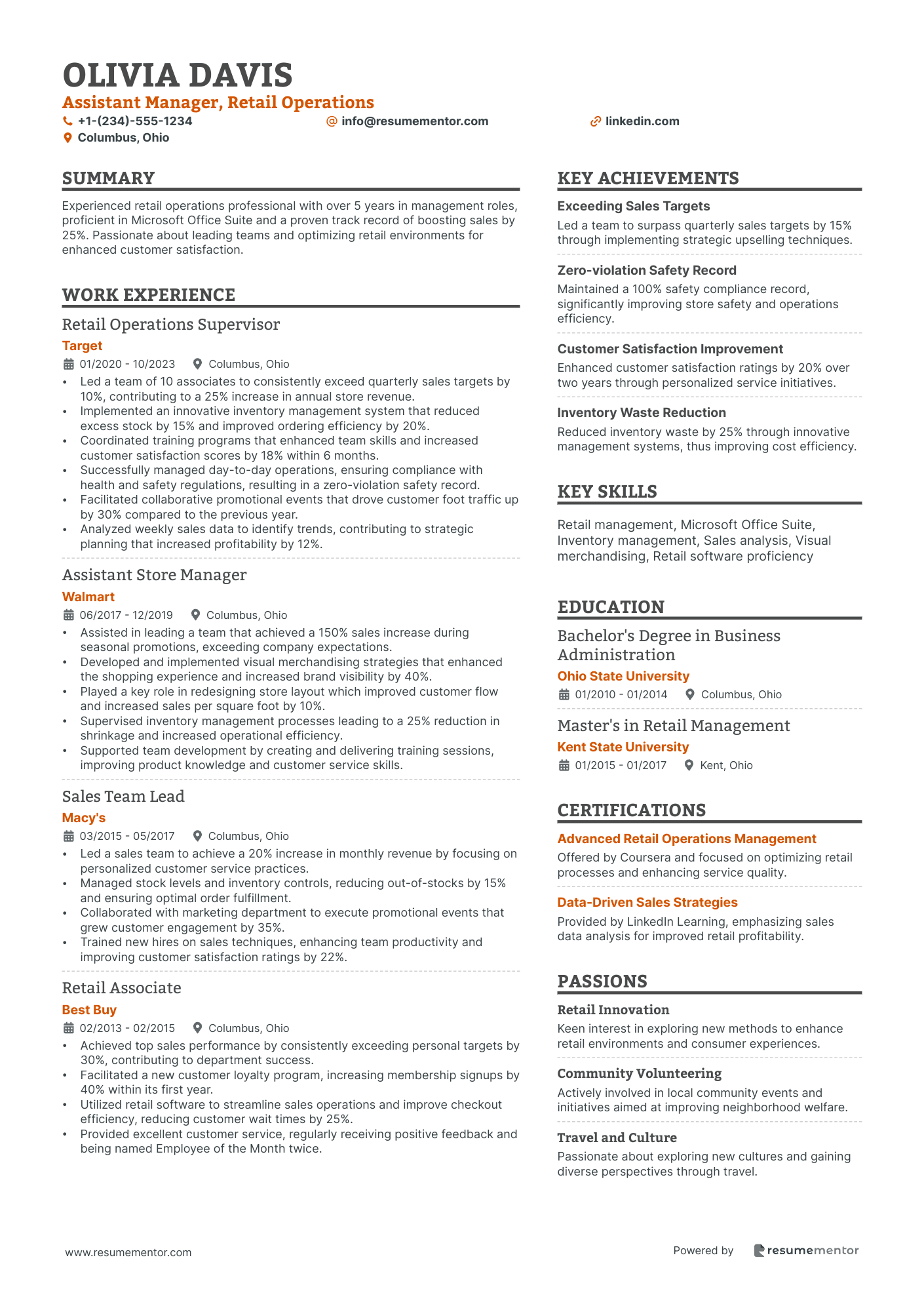 Assistant Manager Resume Examples - Free to Edit ATS-Friendly PDF - 2025