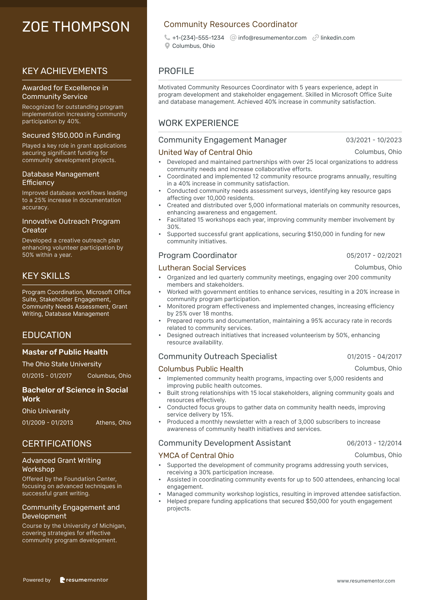 Community Service Worker Resume Examples - Free to Edit ATS-Friendly ...