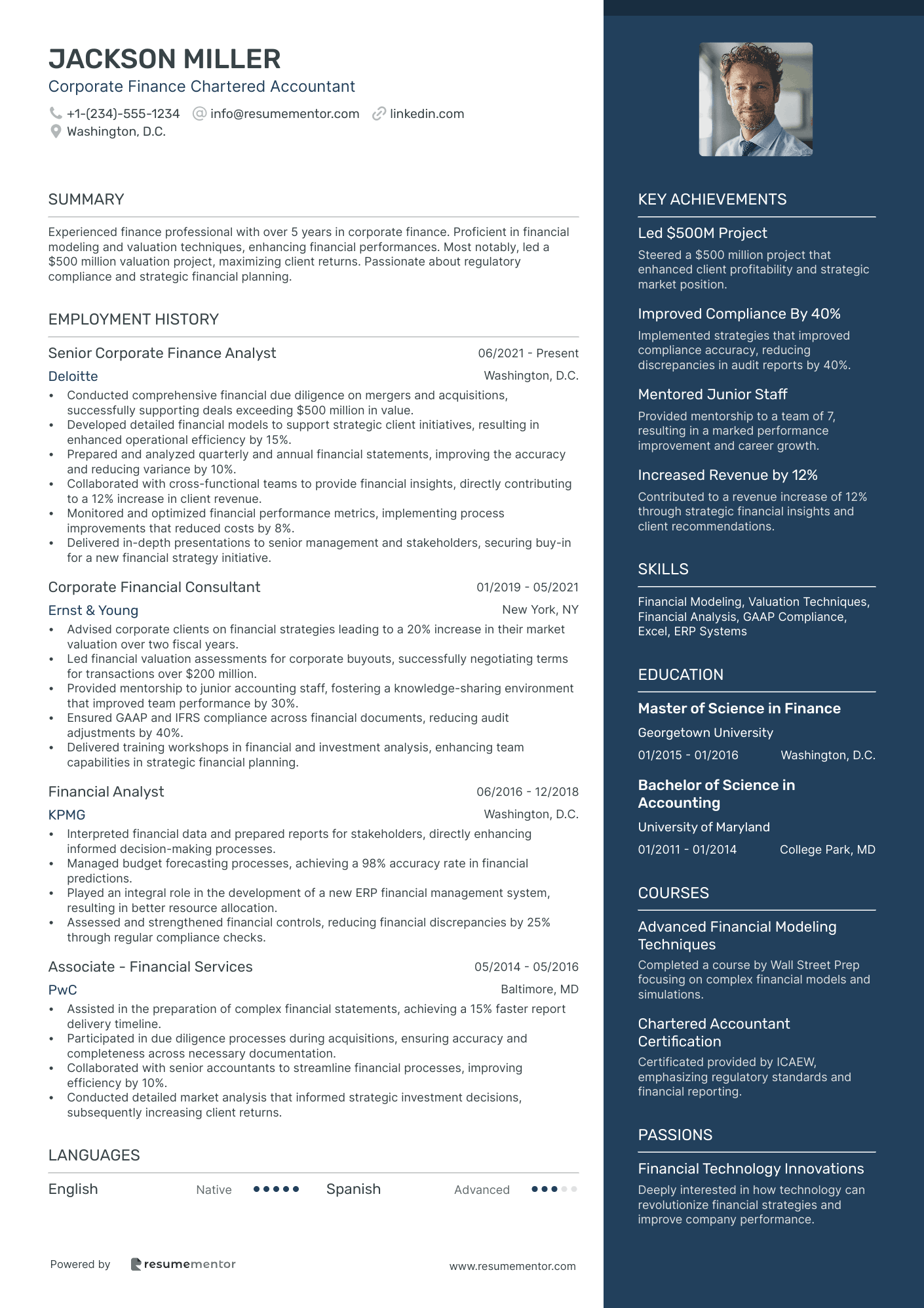 Chartered Accountant Resume Example - Free to Edit ATS-Friendly PDF - 2025
