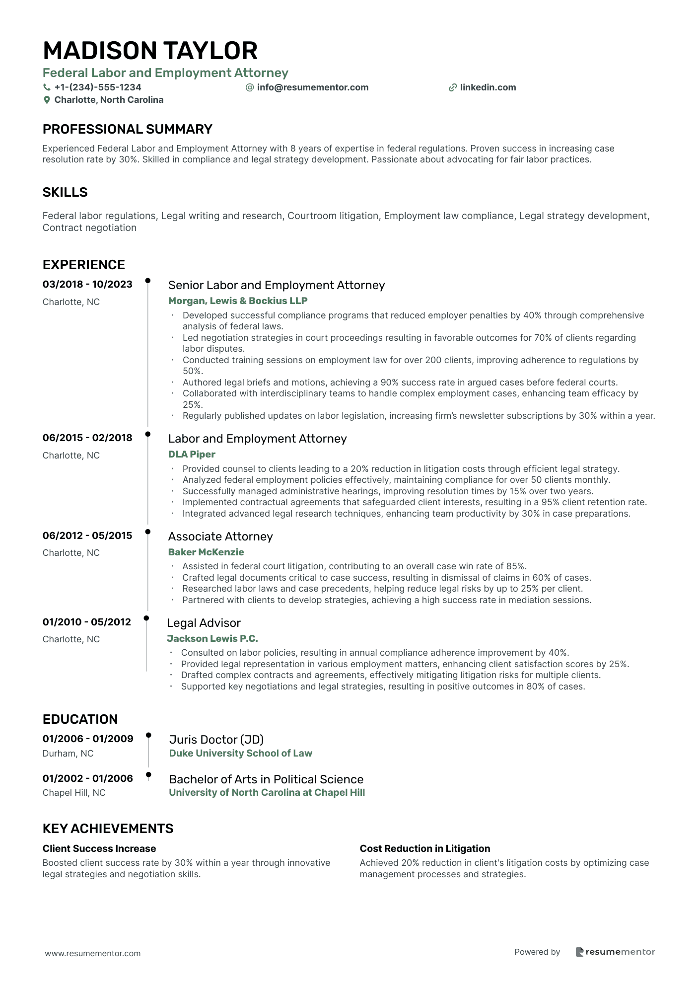 Federal Attorney Resume Example - Free to Edit ATS-Friendly PDF - 2025
