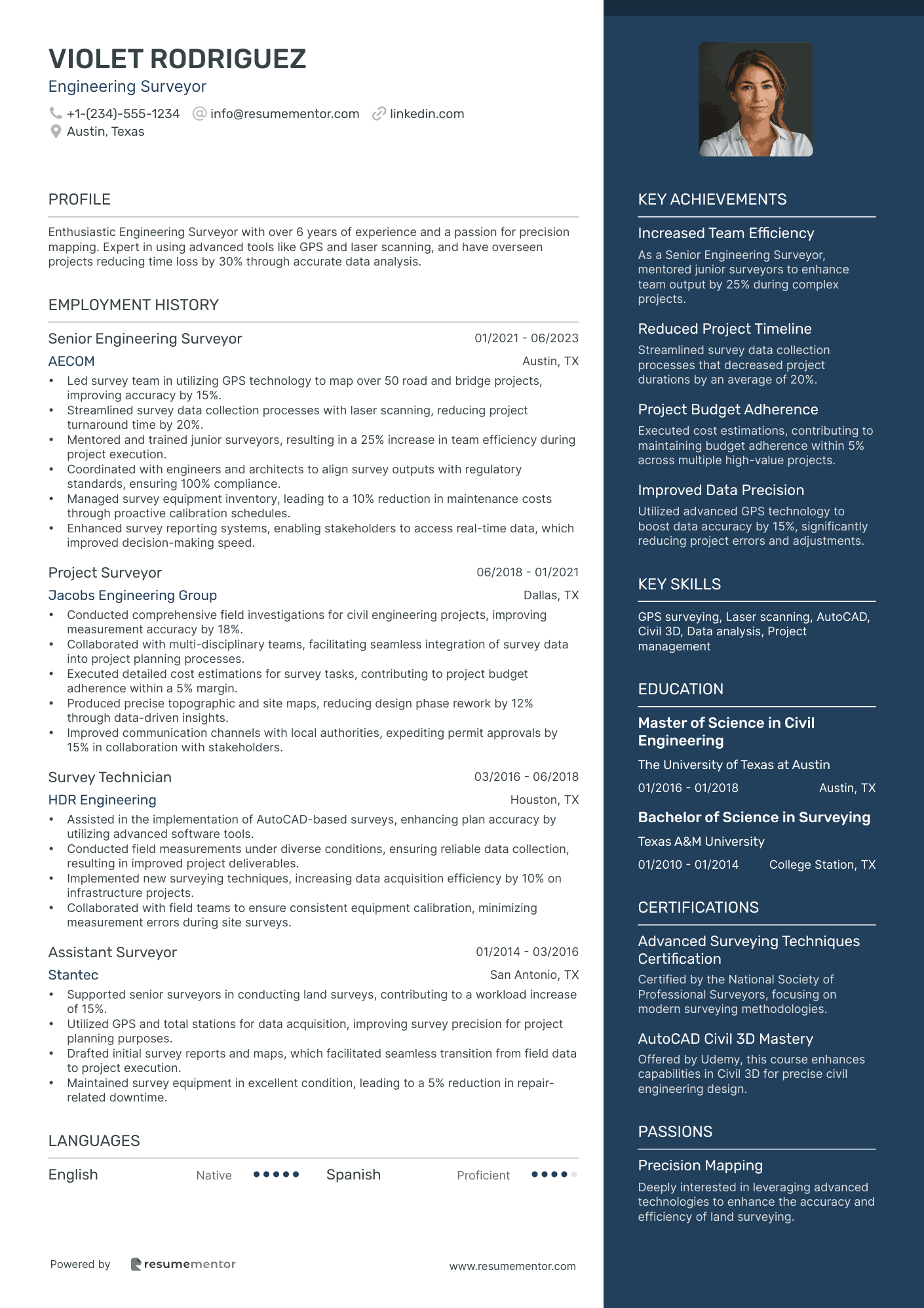Surveyor Resume Examples - Free to Edit ATS-Friendly PDF - 2025