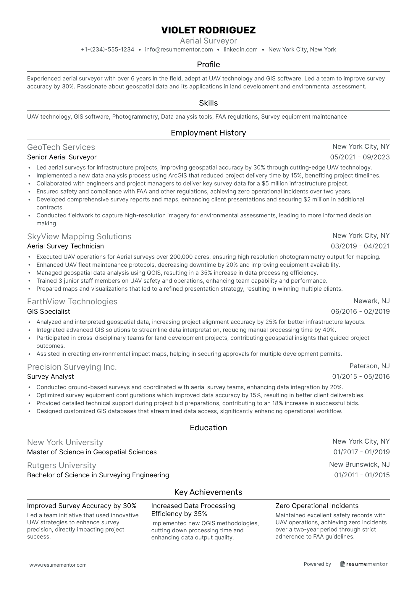 Surveyor Resume Examples - Free to Edit ATS-Friendly PDF - 2025