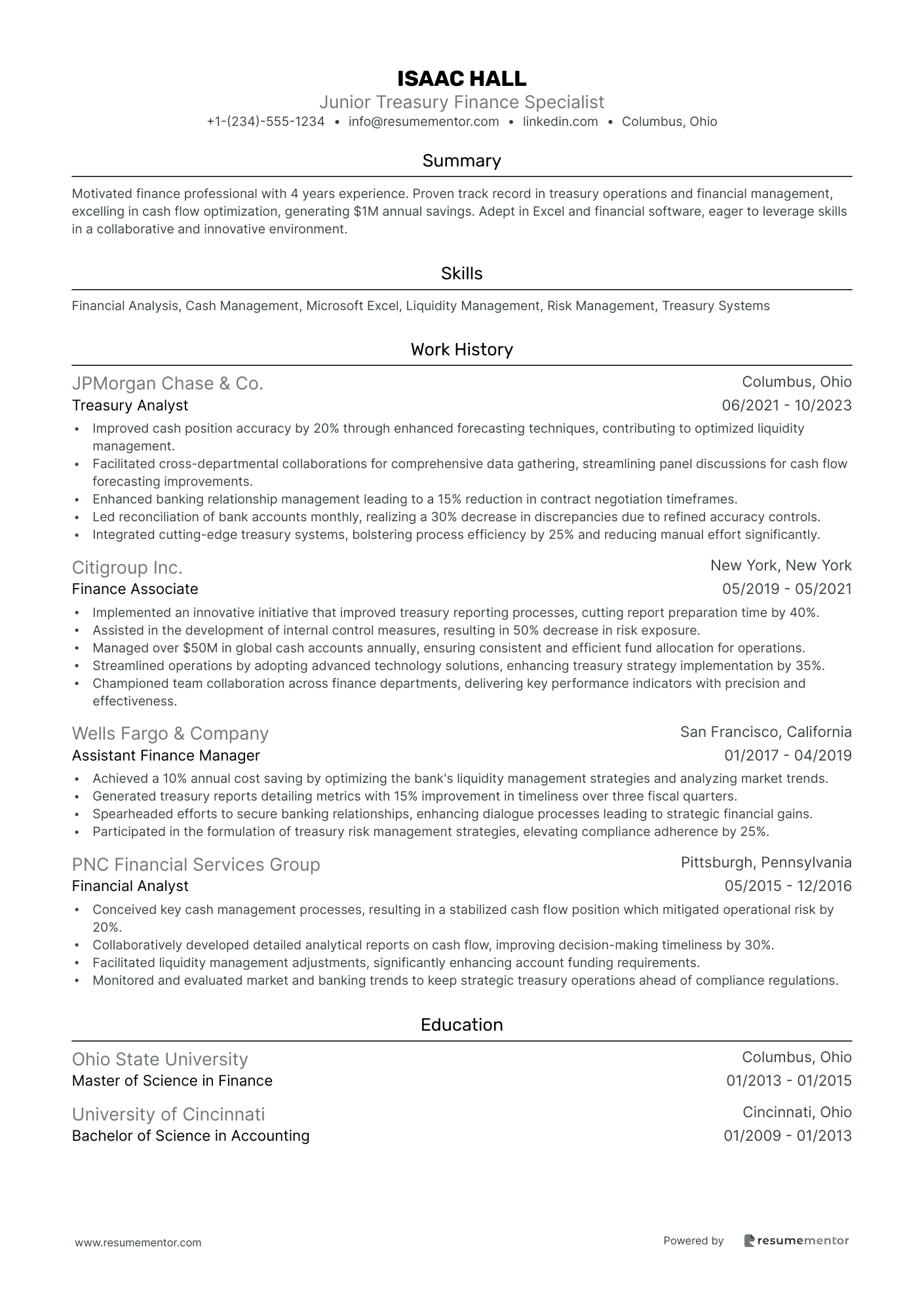 Entry-level Finance Resume Example - Free to Edit ATS-Friendly PDF - 2025