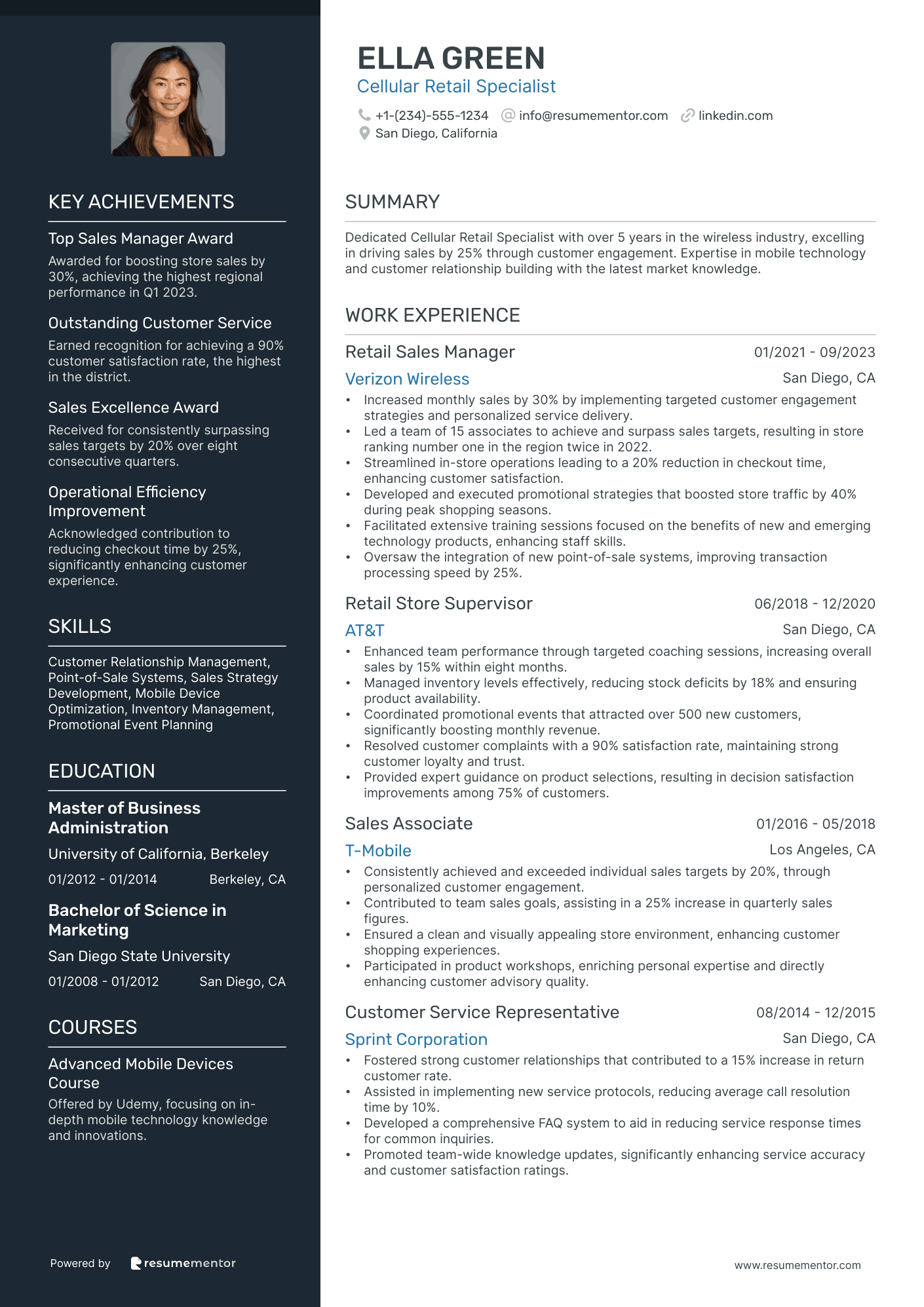 Cell Phone Sales Resume Example - Free to Edit ATS-Friendly PDF - 2025