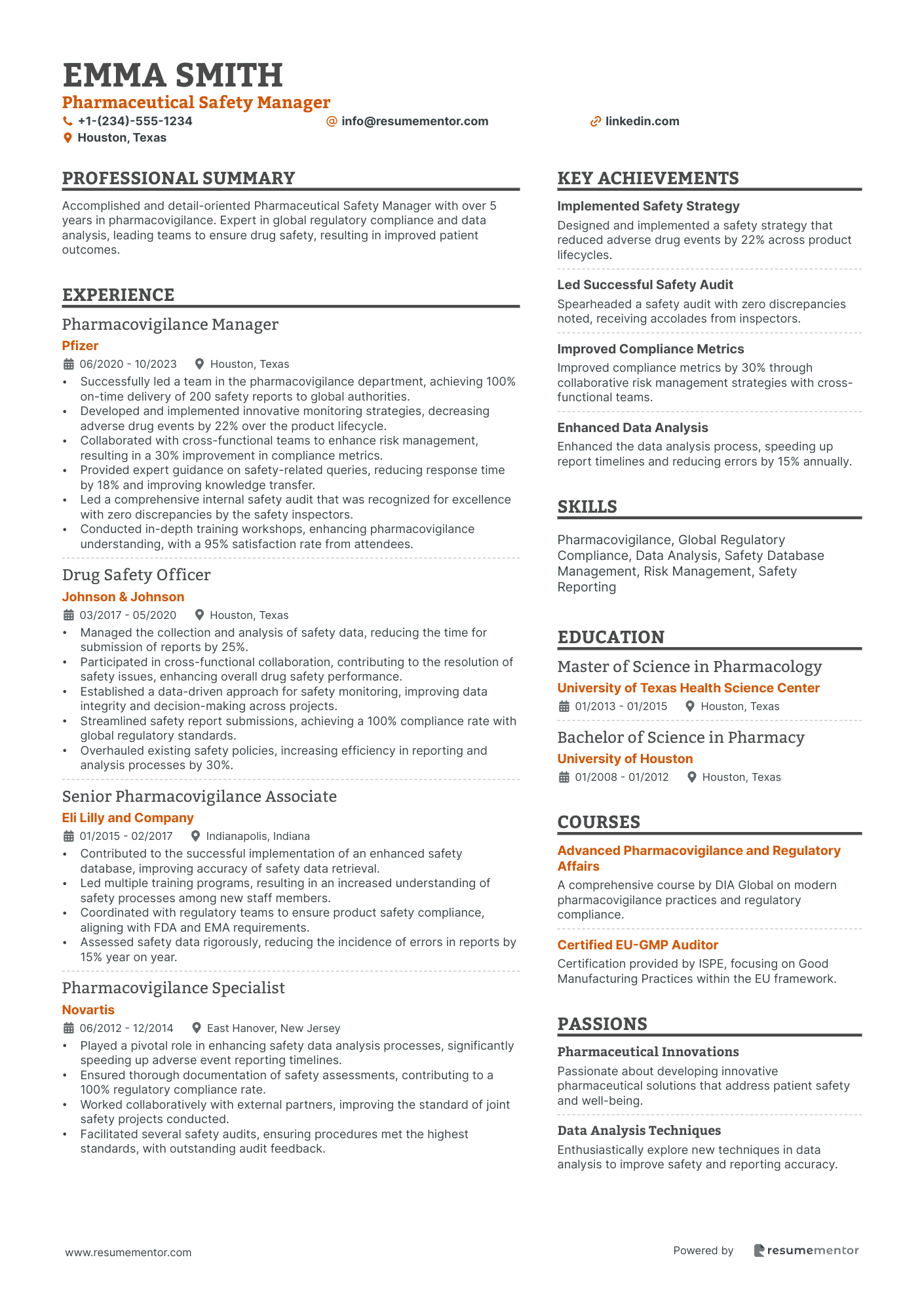 Safety Manager Resume Examples - Free to Edit ATS-Friendly PDF - 2025