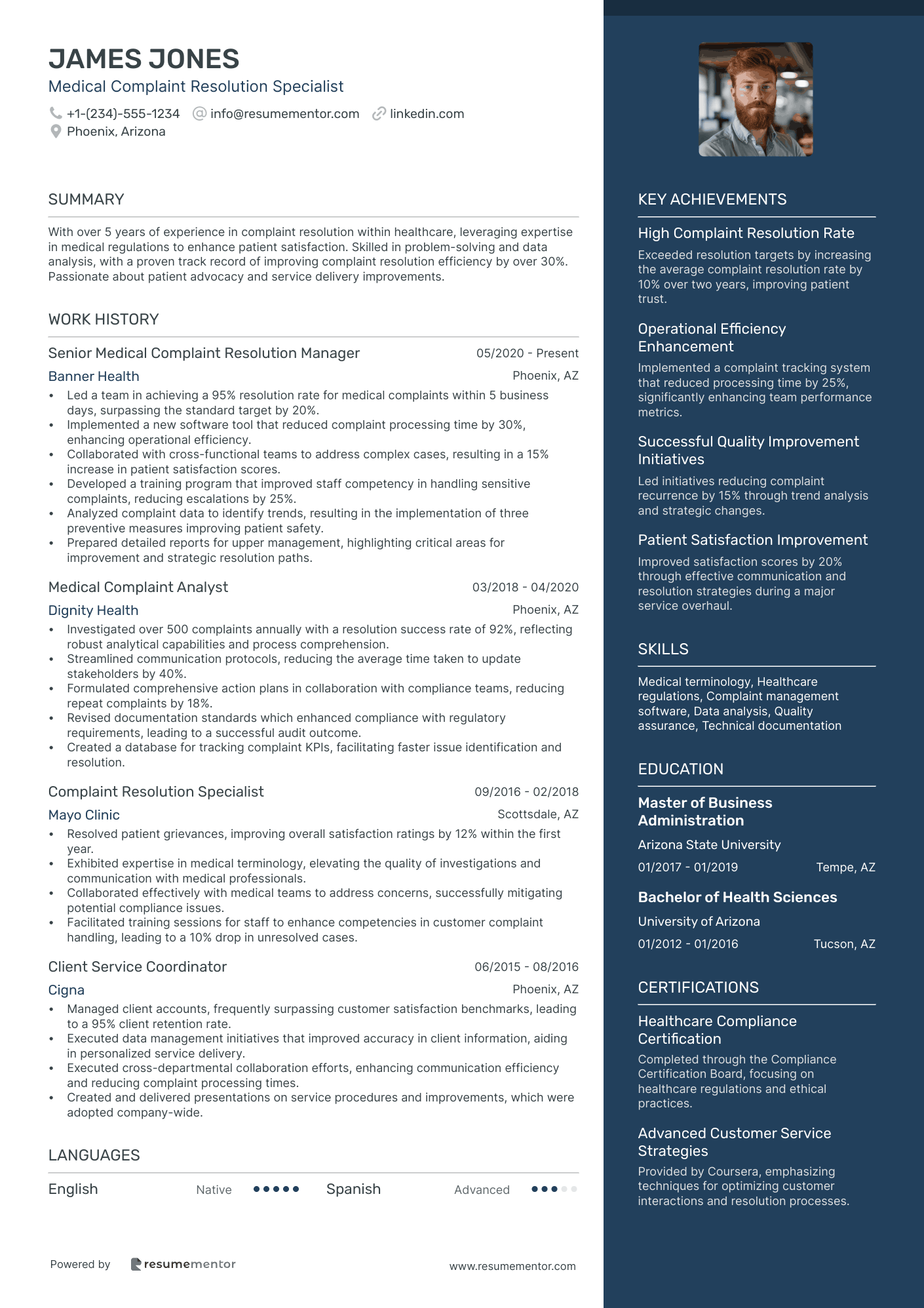 Complaint Resolution Specialist Resume Examples - Free to Edit ATS ...