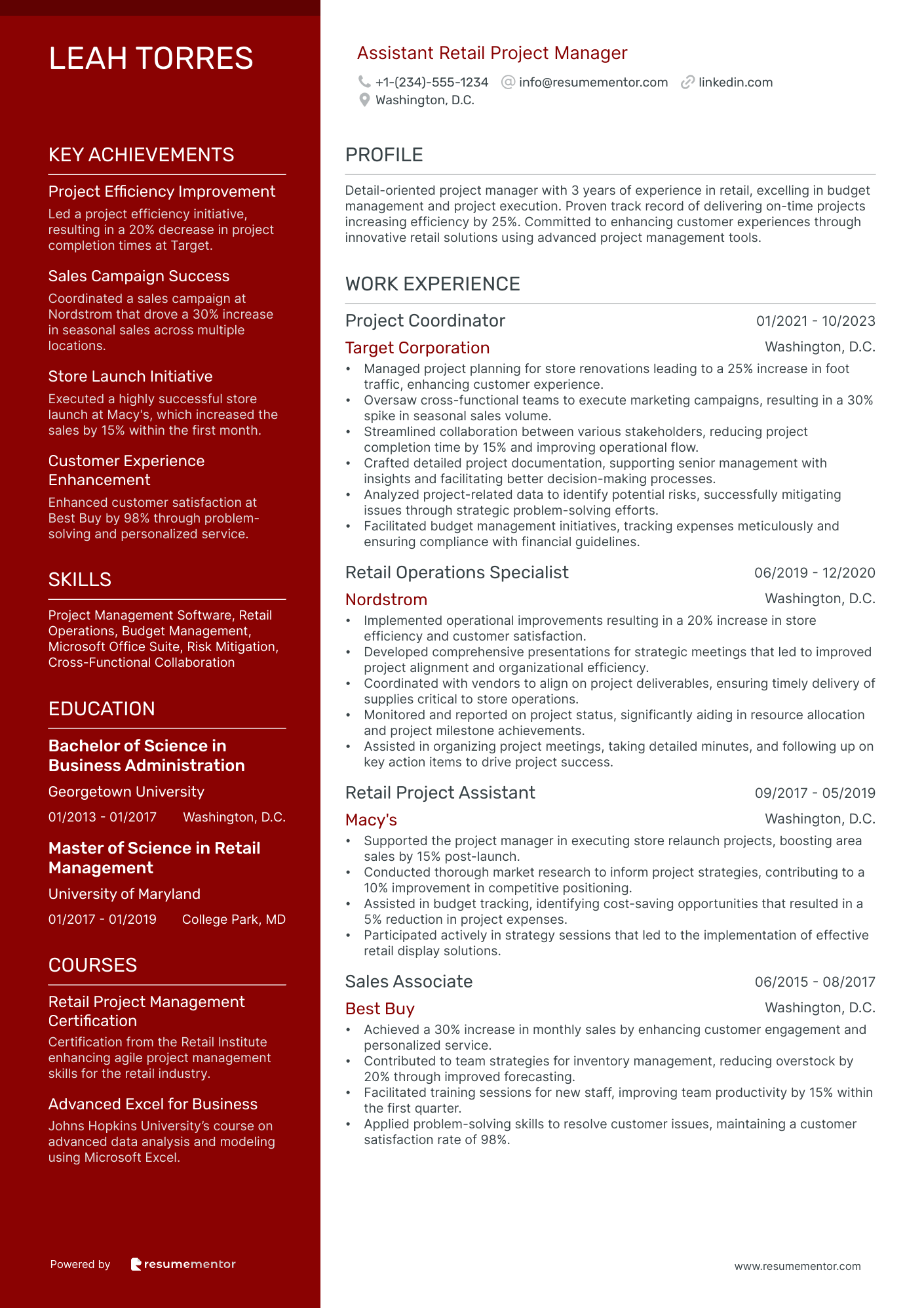 Assistant Project Manager Resume Example - Free to Edit ATS-Friendly ...