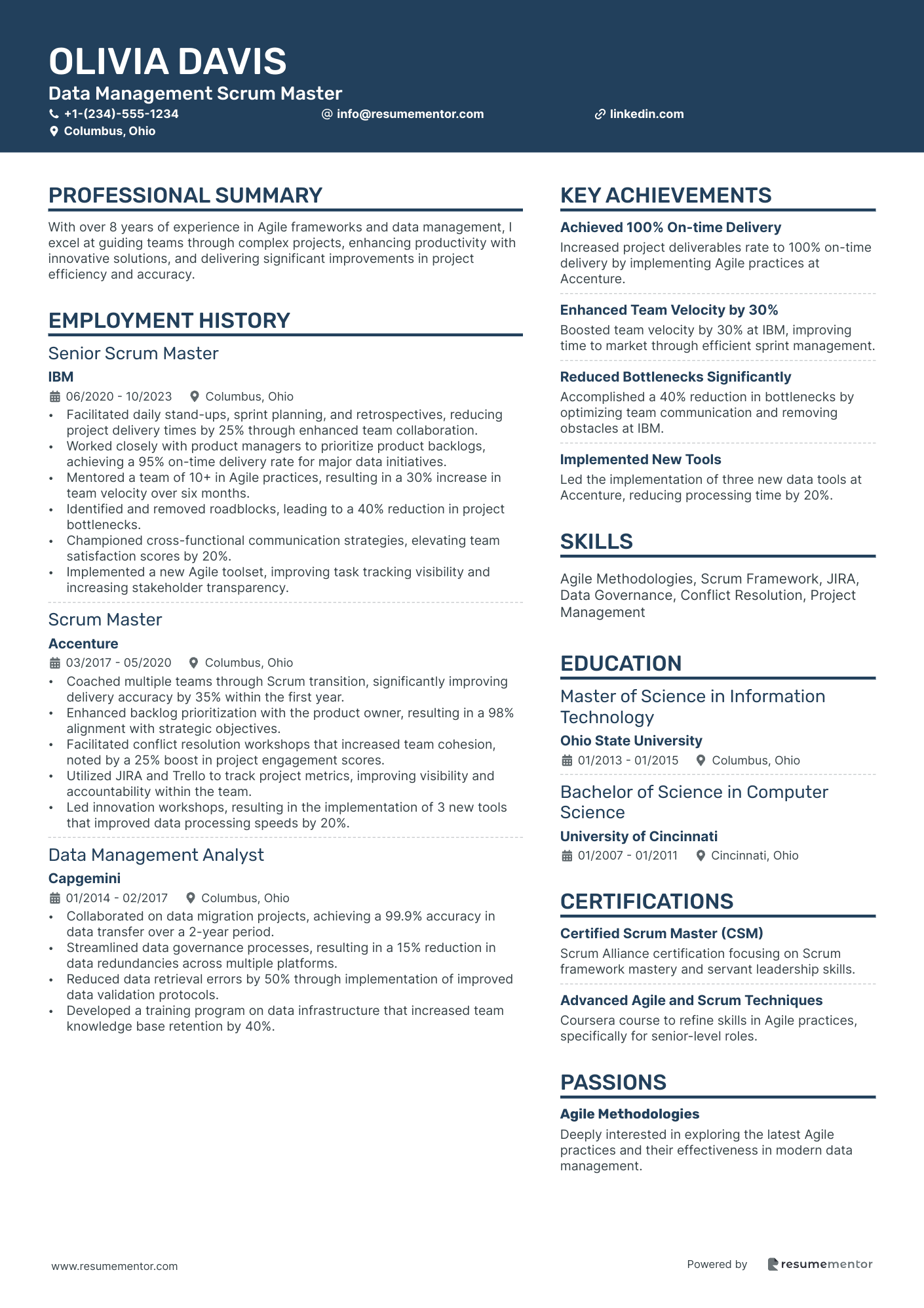 Scrum Master Resume Examples - Free to Edit ATS-Friendly PDF - 2025