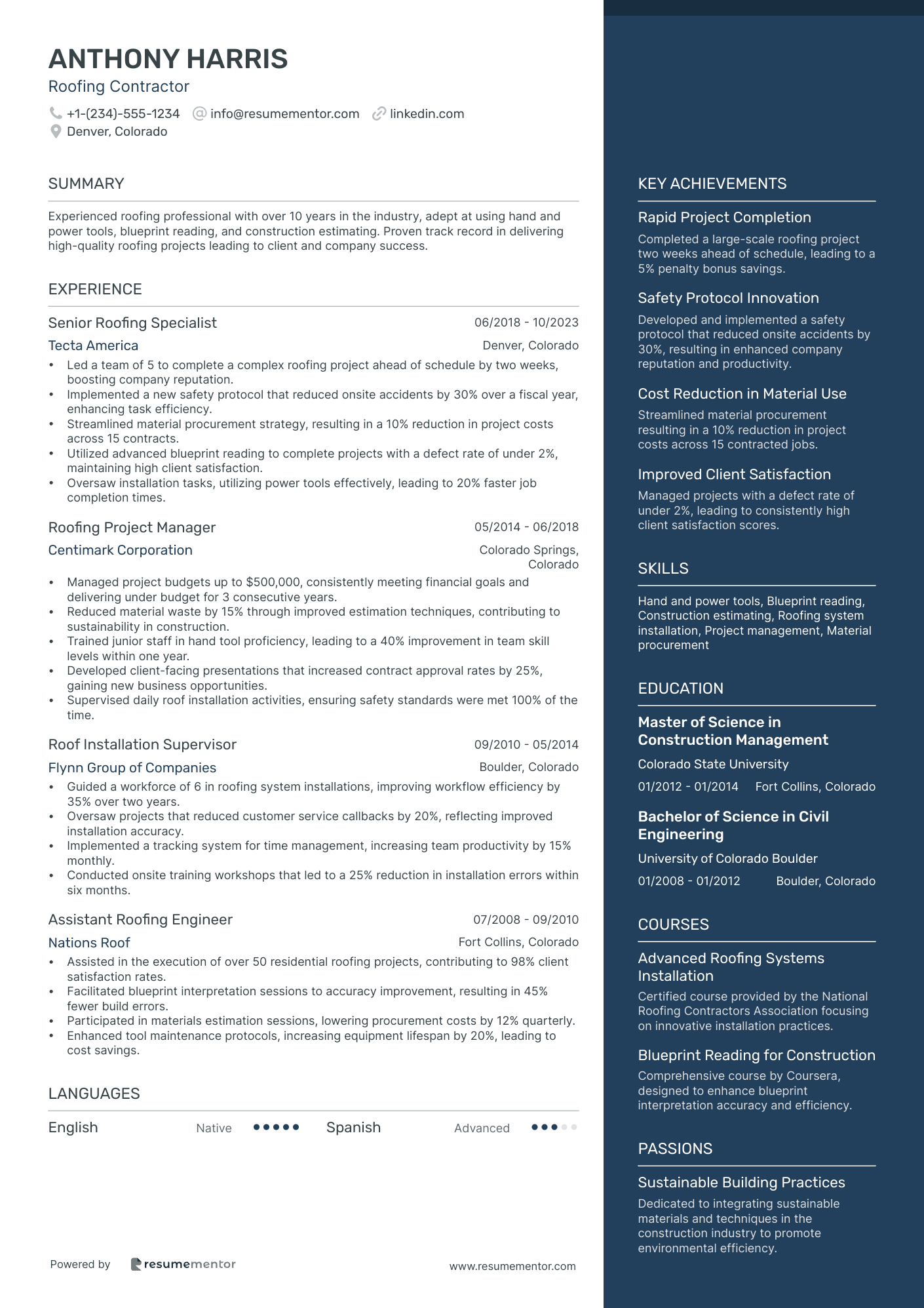 28 Construction Resume Examples - Free to Edit ATS-Friendly PDF - 2025