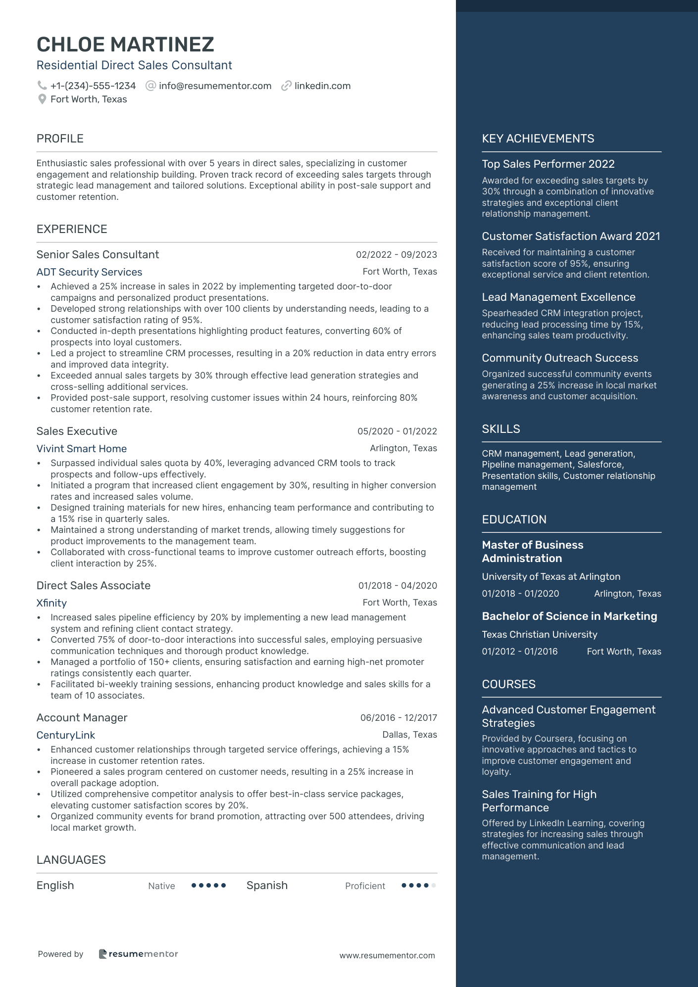 Door-to-Door Sales Resume Example - Free to Edit ATS-Friendly PDF - 2025