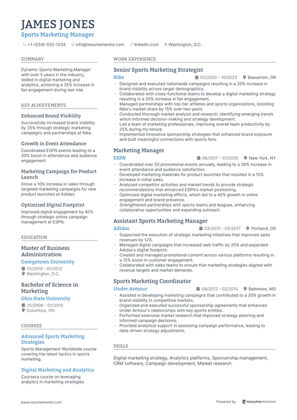 Athletes and Sports Resume Examples - Free to Edit ATS-Friendly PDF - 2025