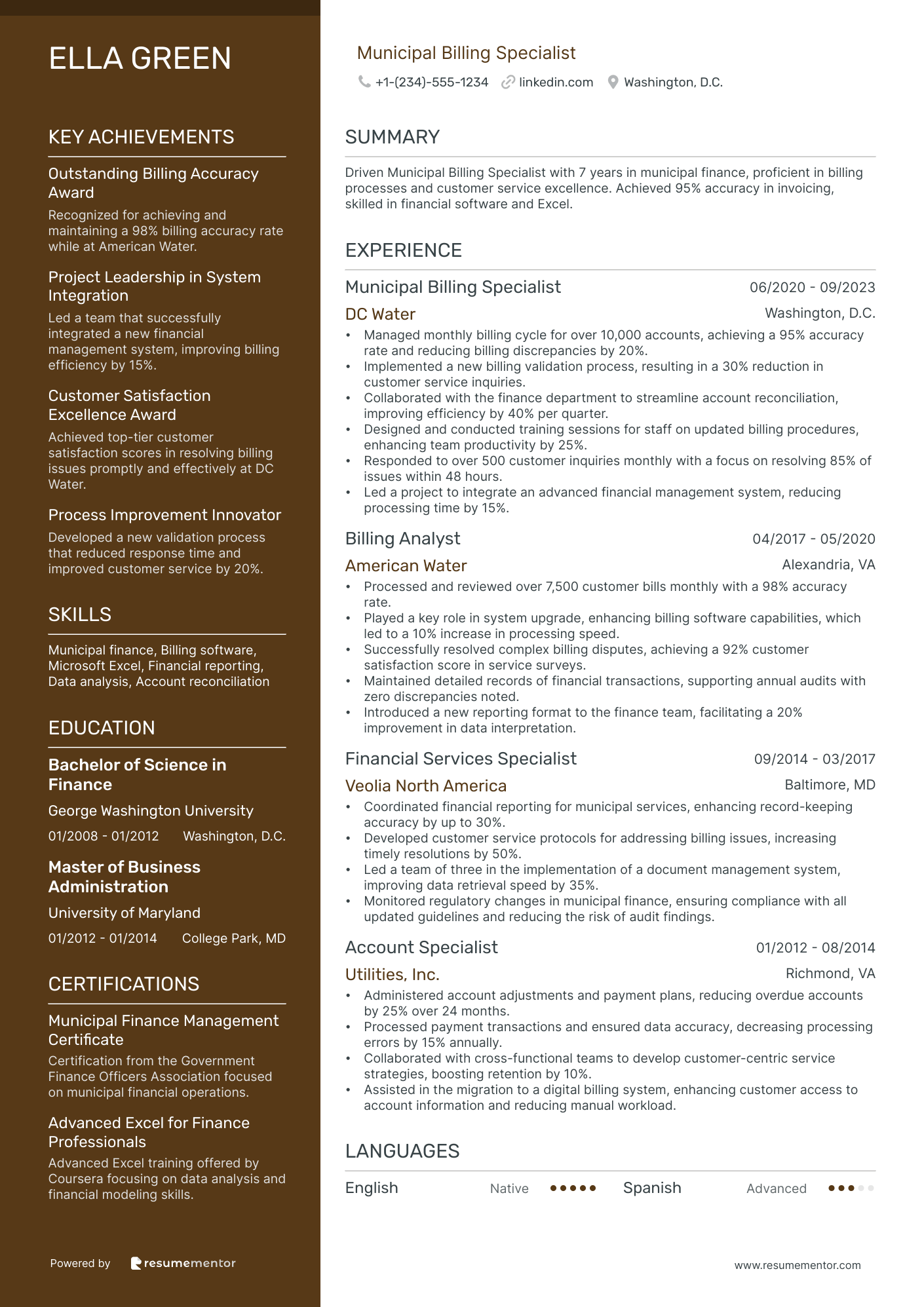 Billing Specialist Resume Examples - Free to Edit ATS-Friendly PDF - 2025