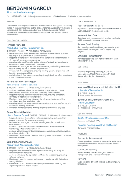 42 Finance Resume Examples To Get You Hired in 2025