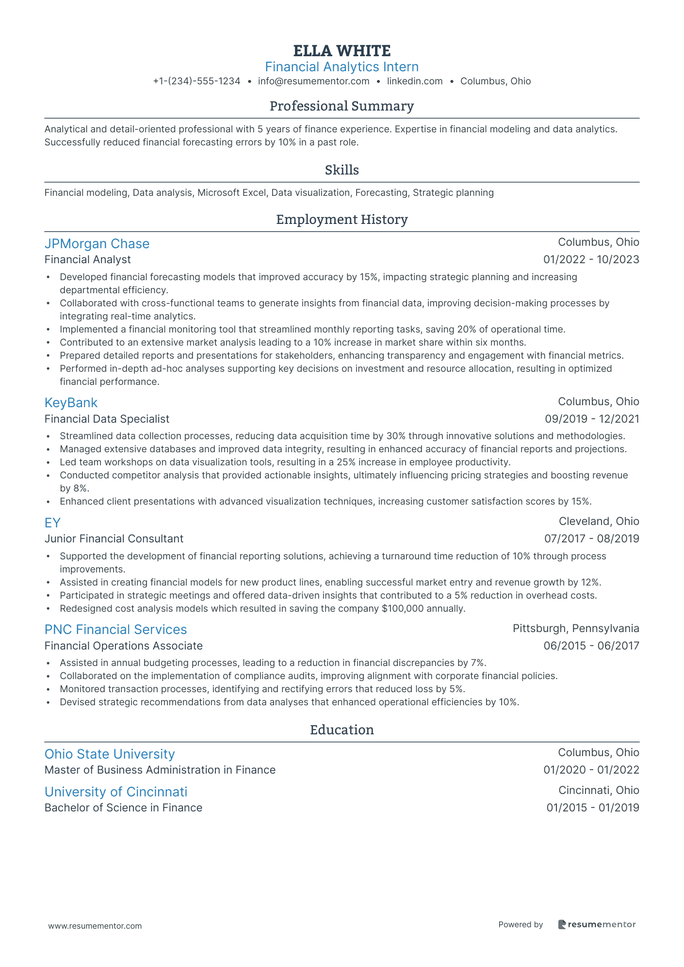 Finance Student Resume Example - Free to Edit ATS-Friendly PDF - 2025