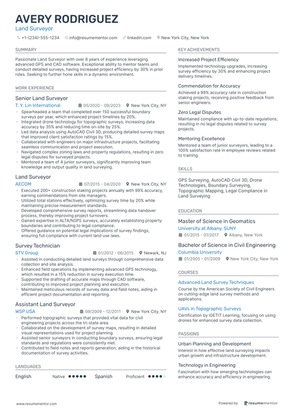 Surveyor Resume Examples - Free to Edit ATS-Friendly PDF - 2025