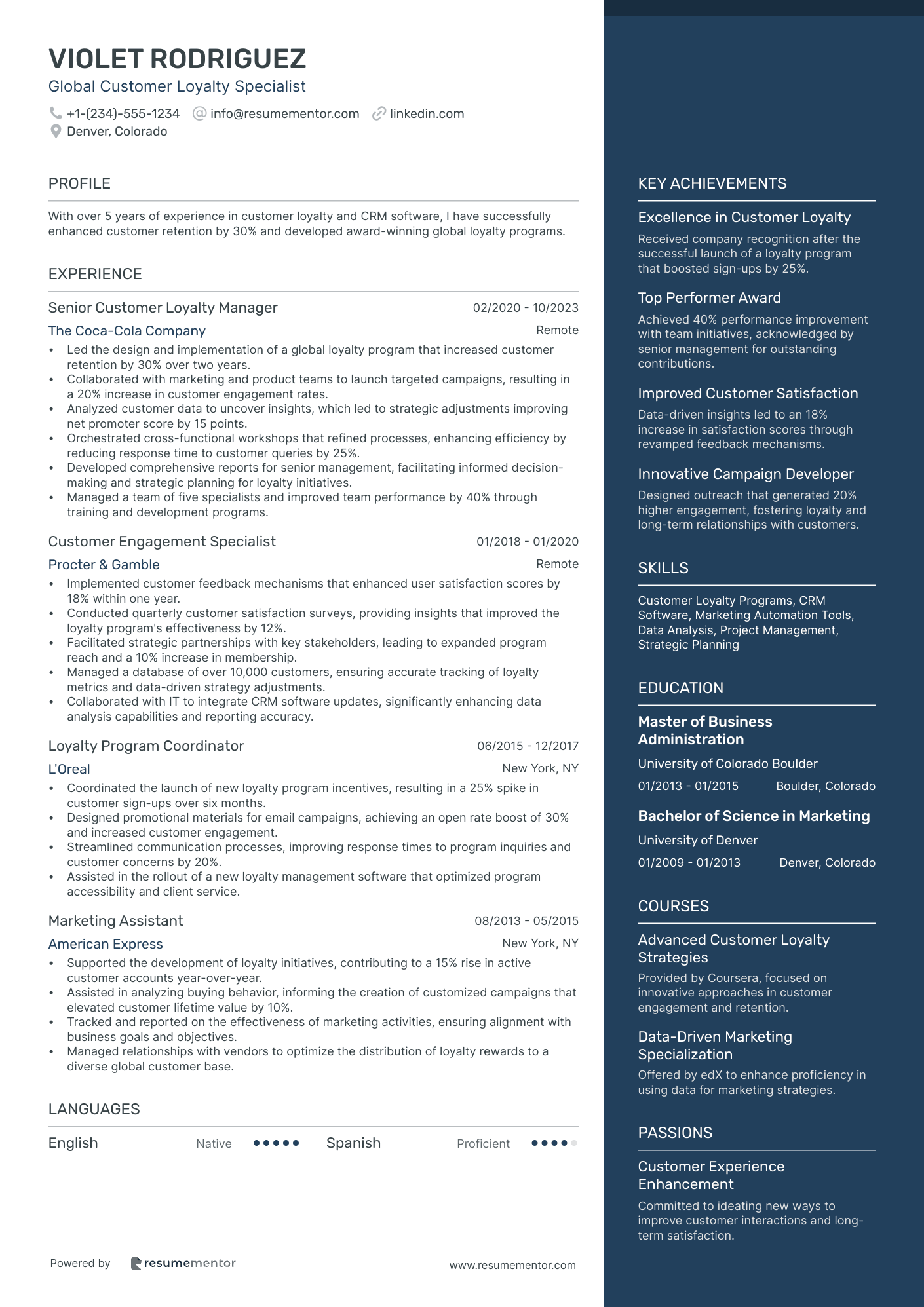 Customer Retention Specialist Resume Examples - Free to Edit ATS ...
