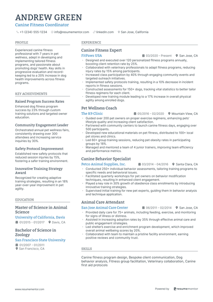 Dog Walker Resume Examples - Free to Edit ATS-Friendly PDF - 2025