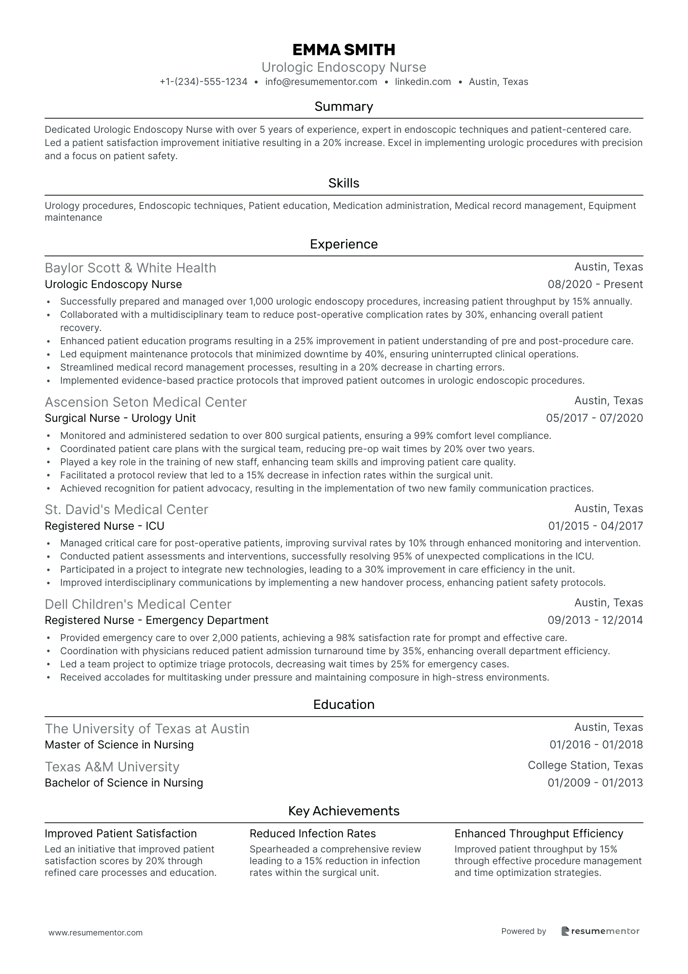 Endoscopy Nurse Resume Example - Free to Edit ATS-Friendly PDF - 2025