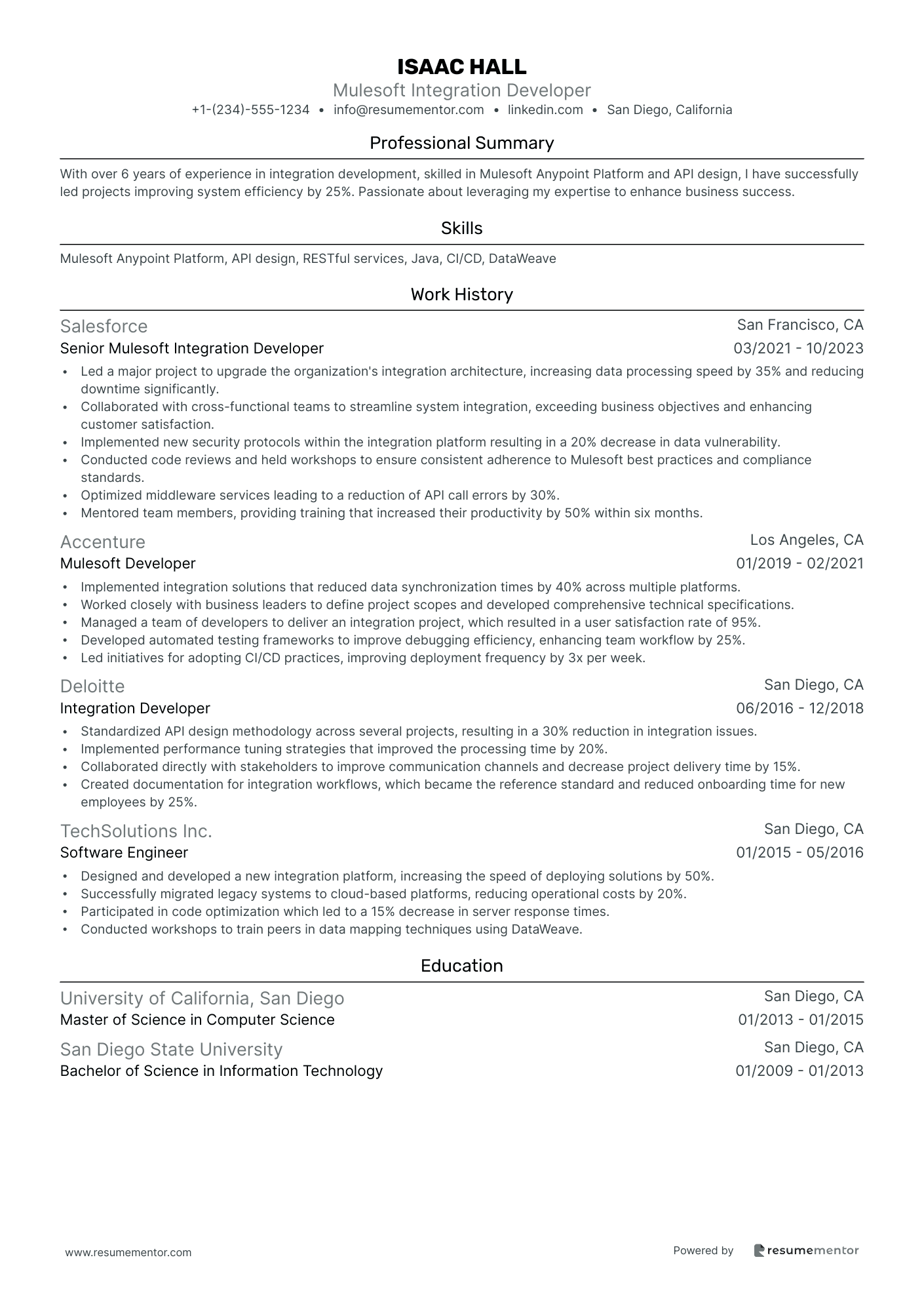 Mulesoft Developer Resume Examples To Get You Hired in 2025