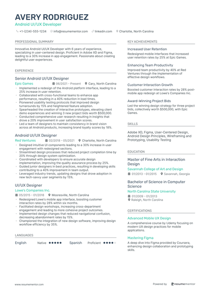Android Developer Resume Example - Free to Edit ATS-Friendly PDF - 2025