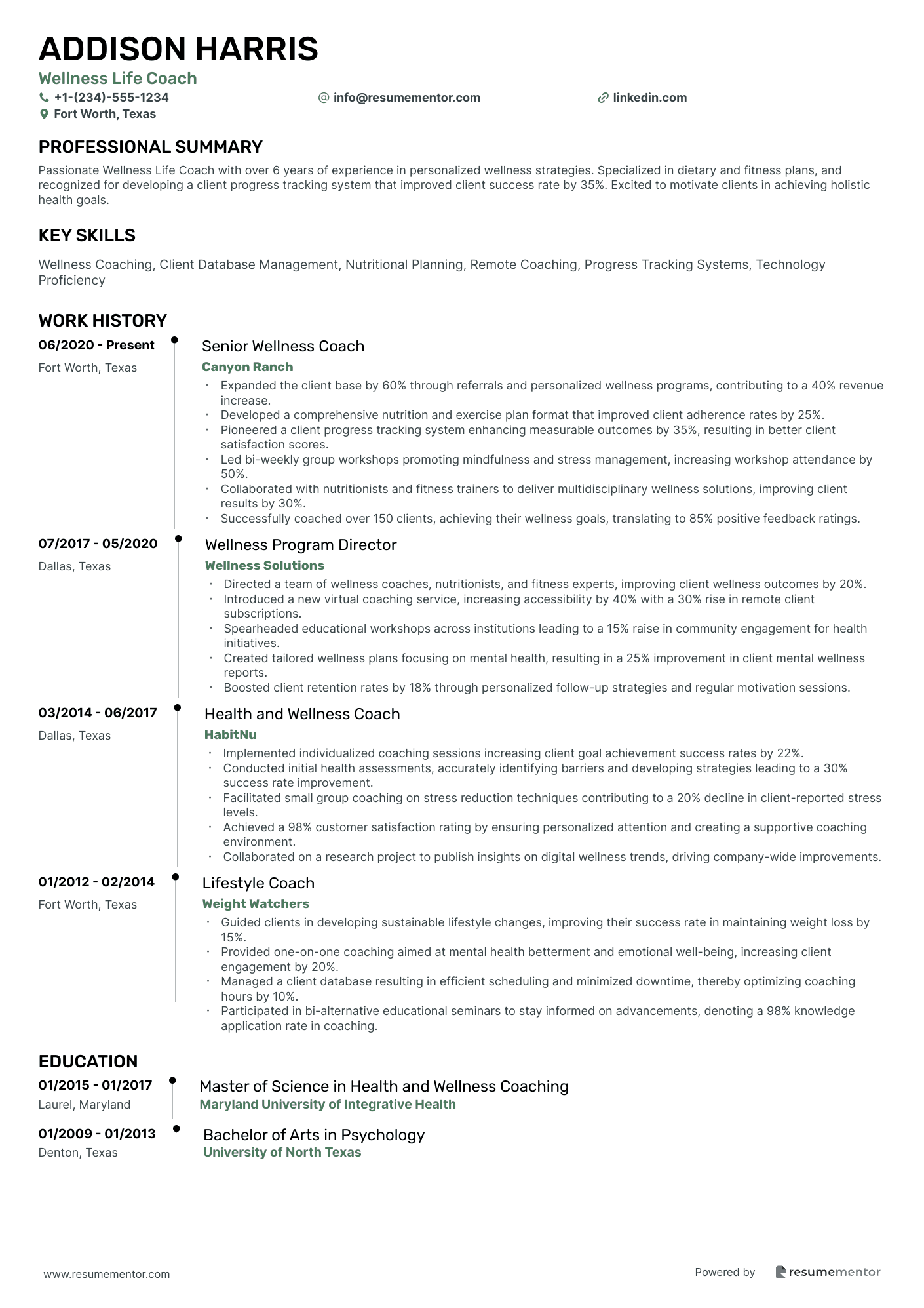 Life Coach Resume Examples - Free to Edit ATS-Friendly PDF - 2025