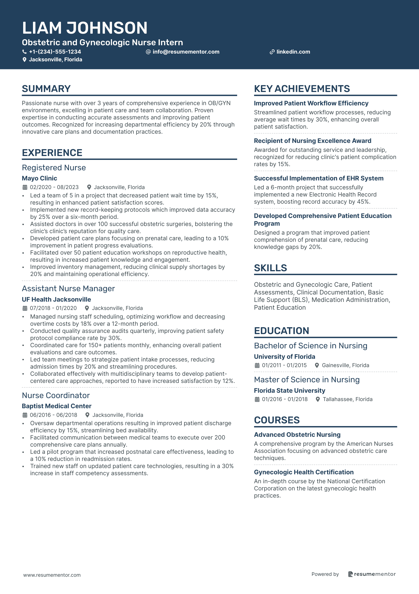 Nurse Intern Resume Example - Free to Edit ATS-Friendly PDF - 2025