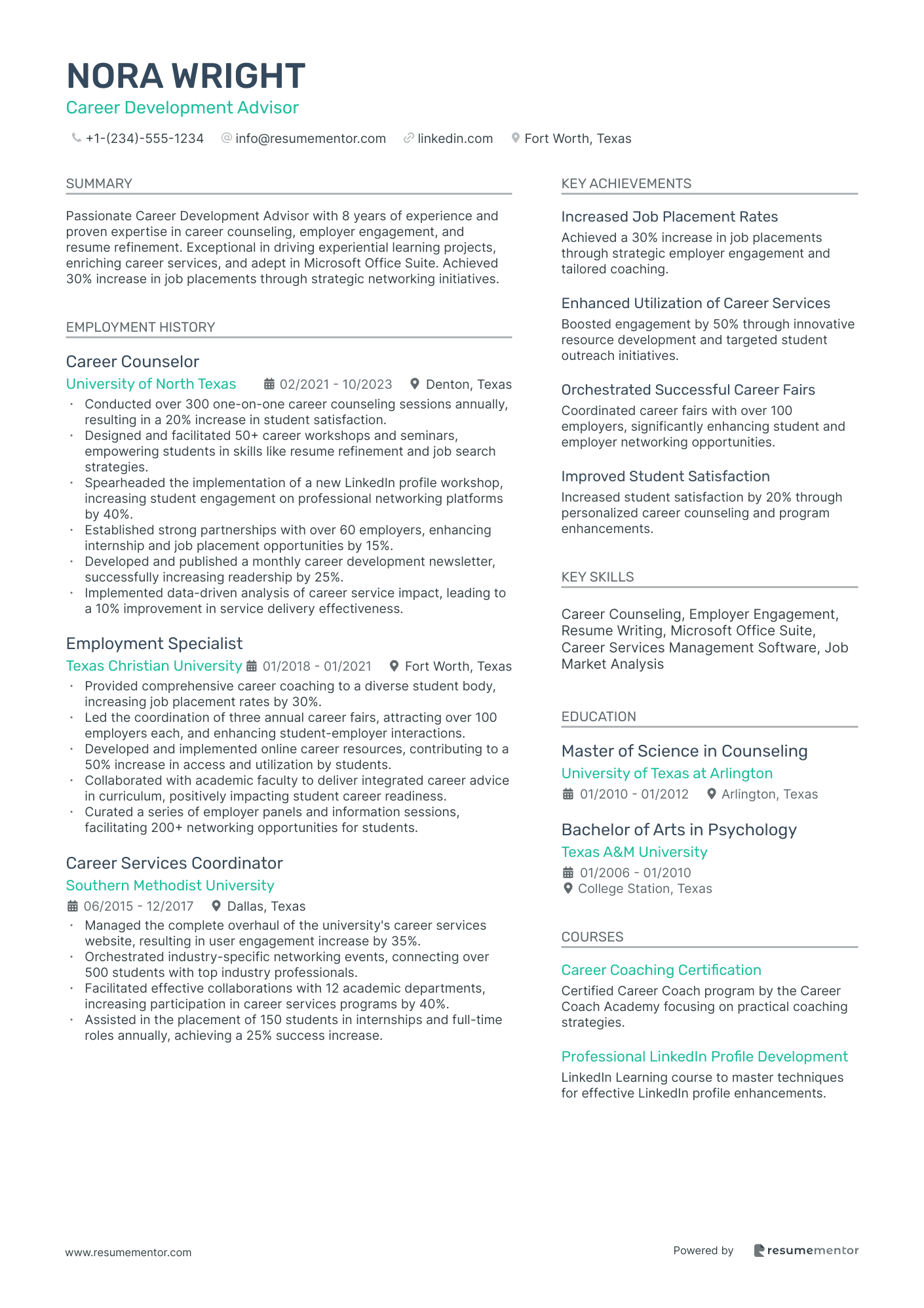 Academic Advisor Resume Examples - Free to Edit ATS-Friendly PDF - 2025