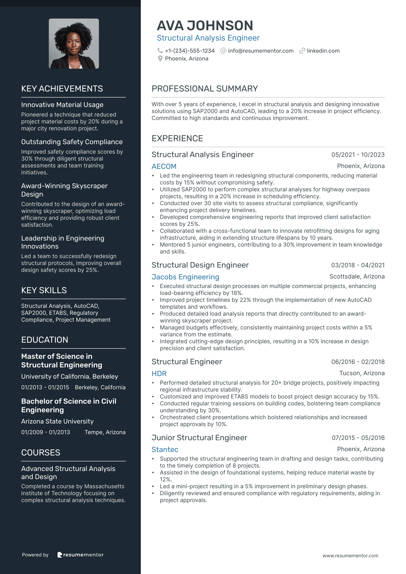 Structural Engineer Resume Example - Free to Edit ATS-Friendly PDF - 2025