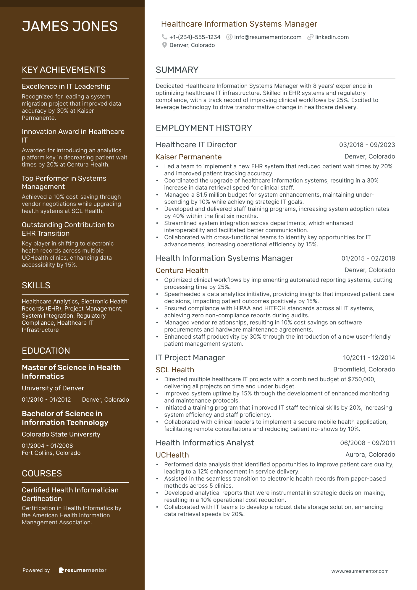 Health Care Management Resume Examples - Free to Edit ATS-Friendly PDF ...