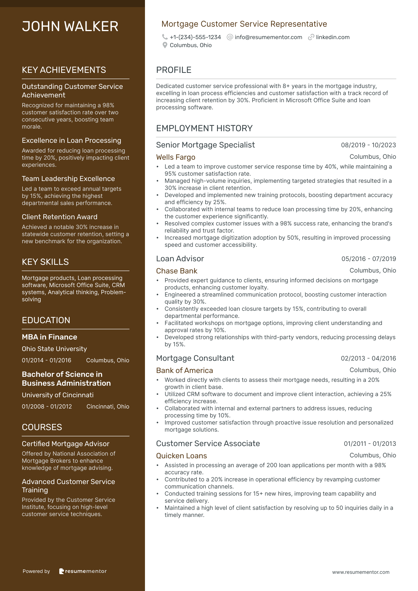 Banking Customer Service Resume Example - Free to Edit ATS-Friendly PDF ...
