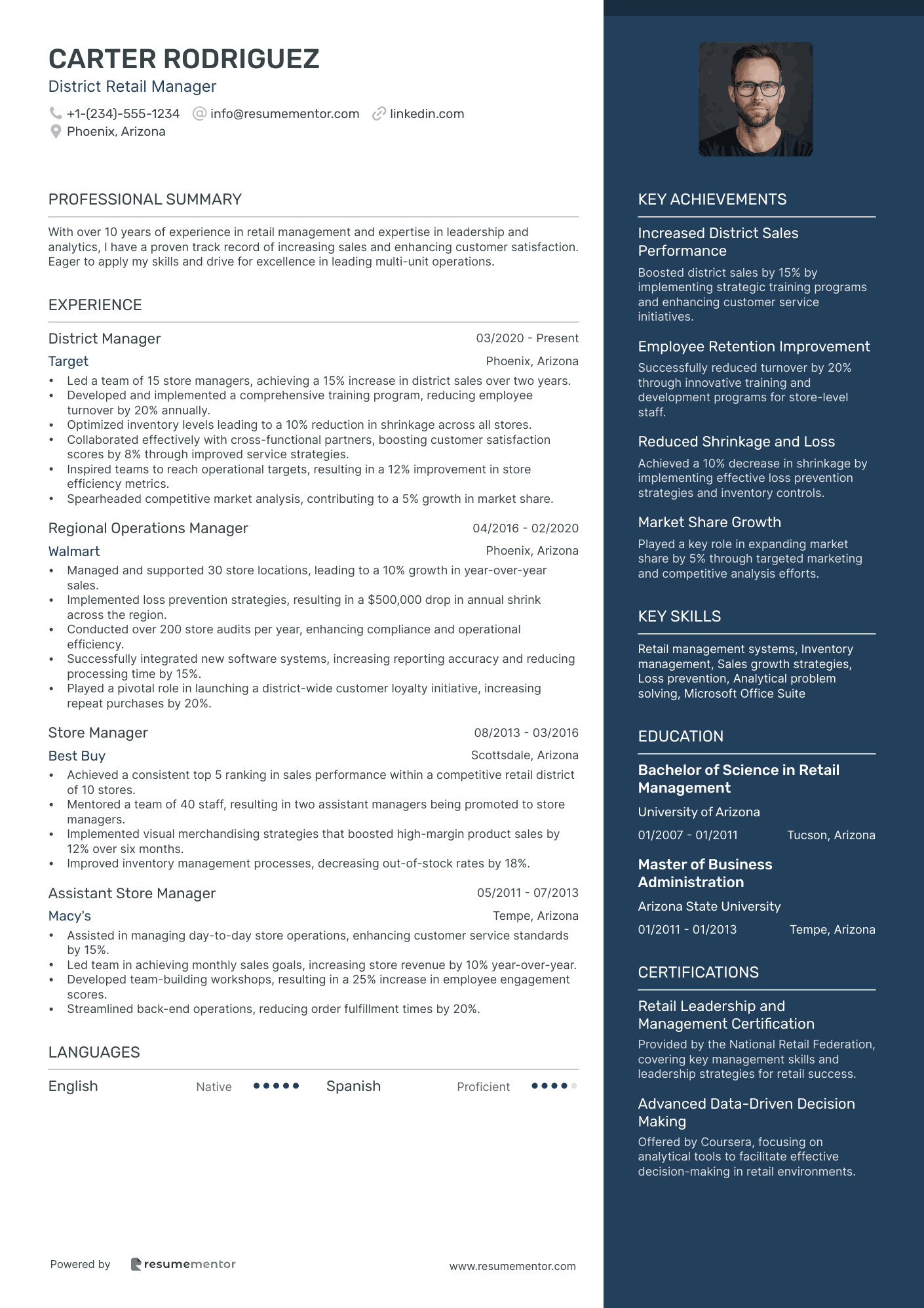 District Manager Resume Examples - Free to Edit ATS-Friendly PDF - 2025