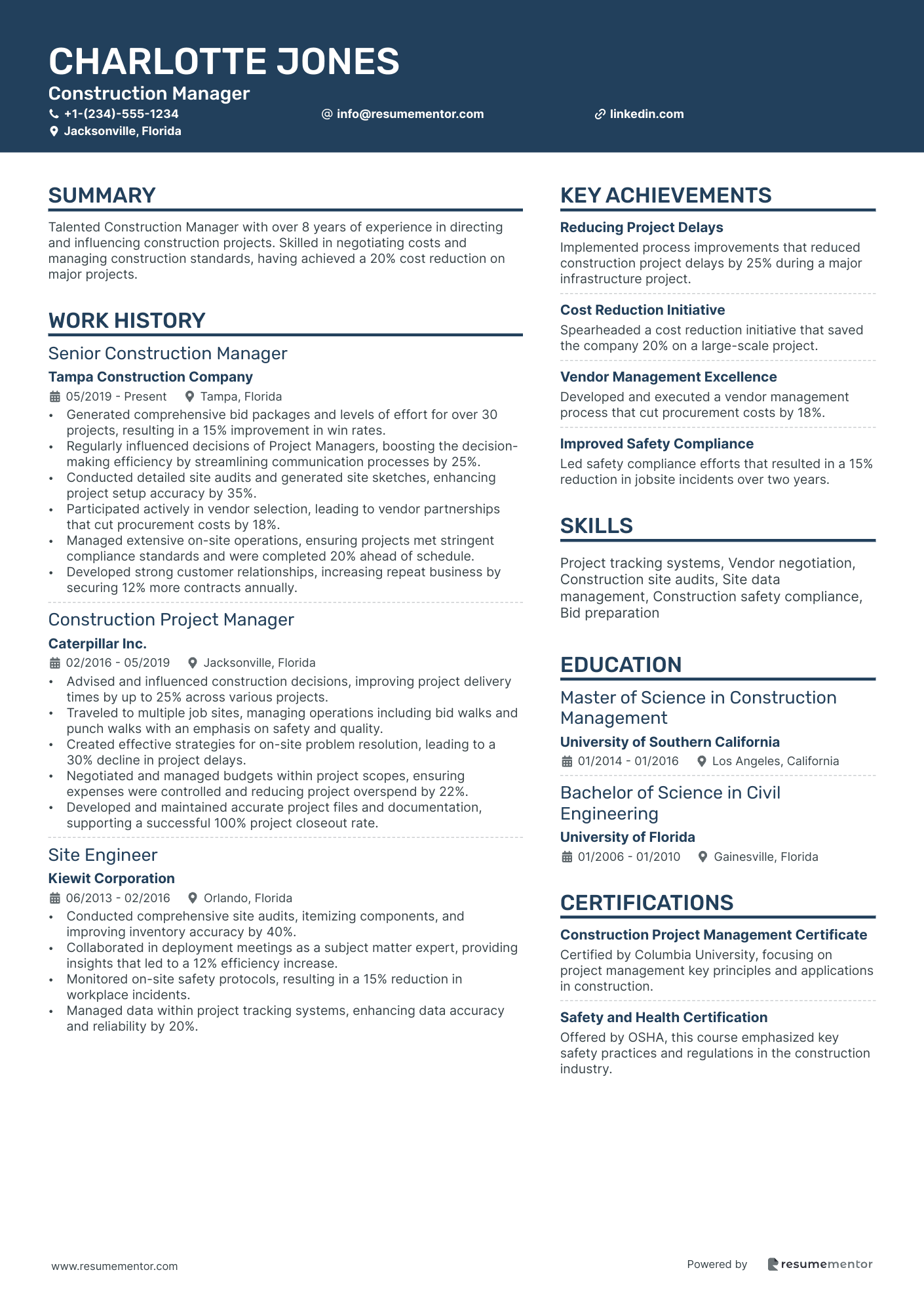 28 Construction Resume Examples - Free to Edit ATS-Friendly PDF - 2025