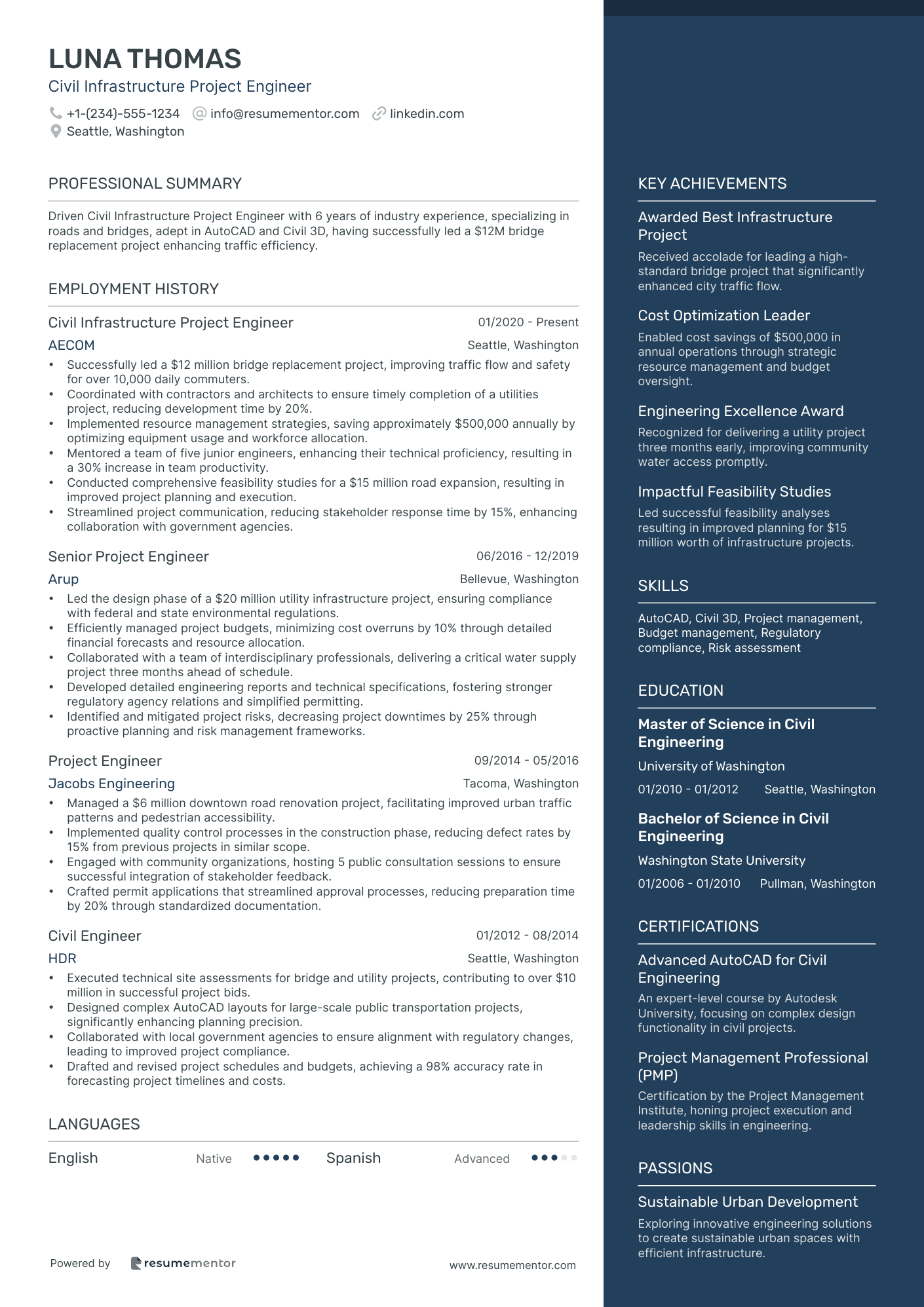 Project Engineer Resume Example - Free to Edit ATS-Friendly PDF - 2025