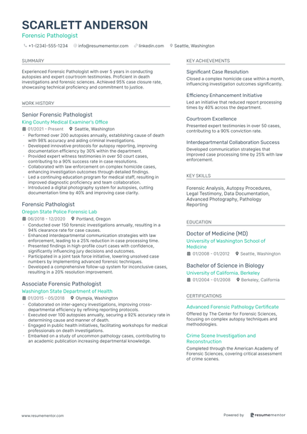 Pathologist Resume Example - Free to Edit ATS-Friendly PDF - 2025