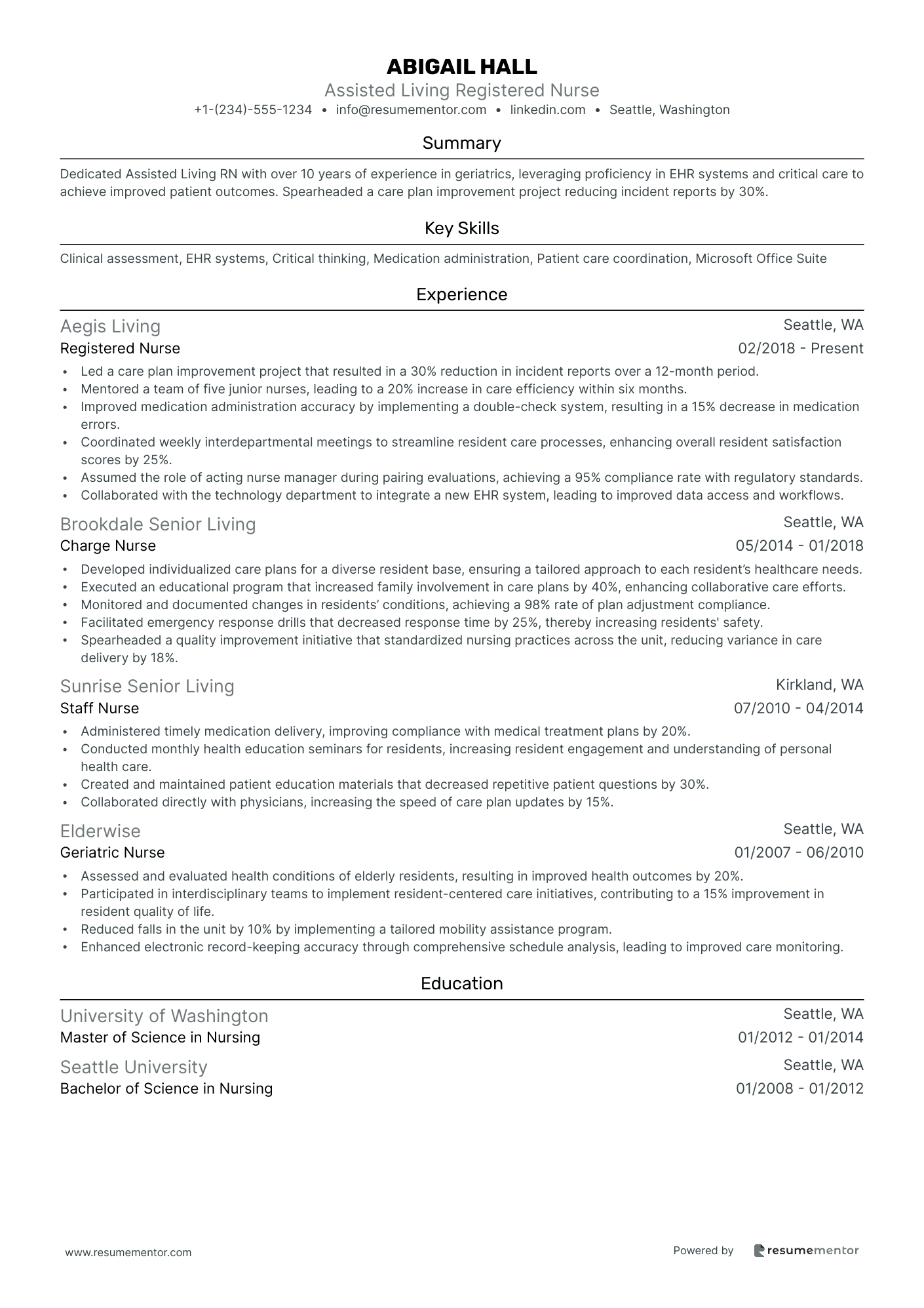 Nursing Home Nurse Resume Examples - Free to Edit ATS-Friendly PDF - 2025